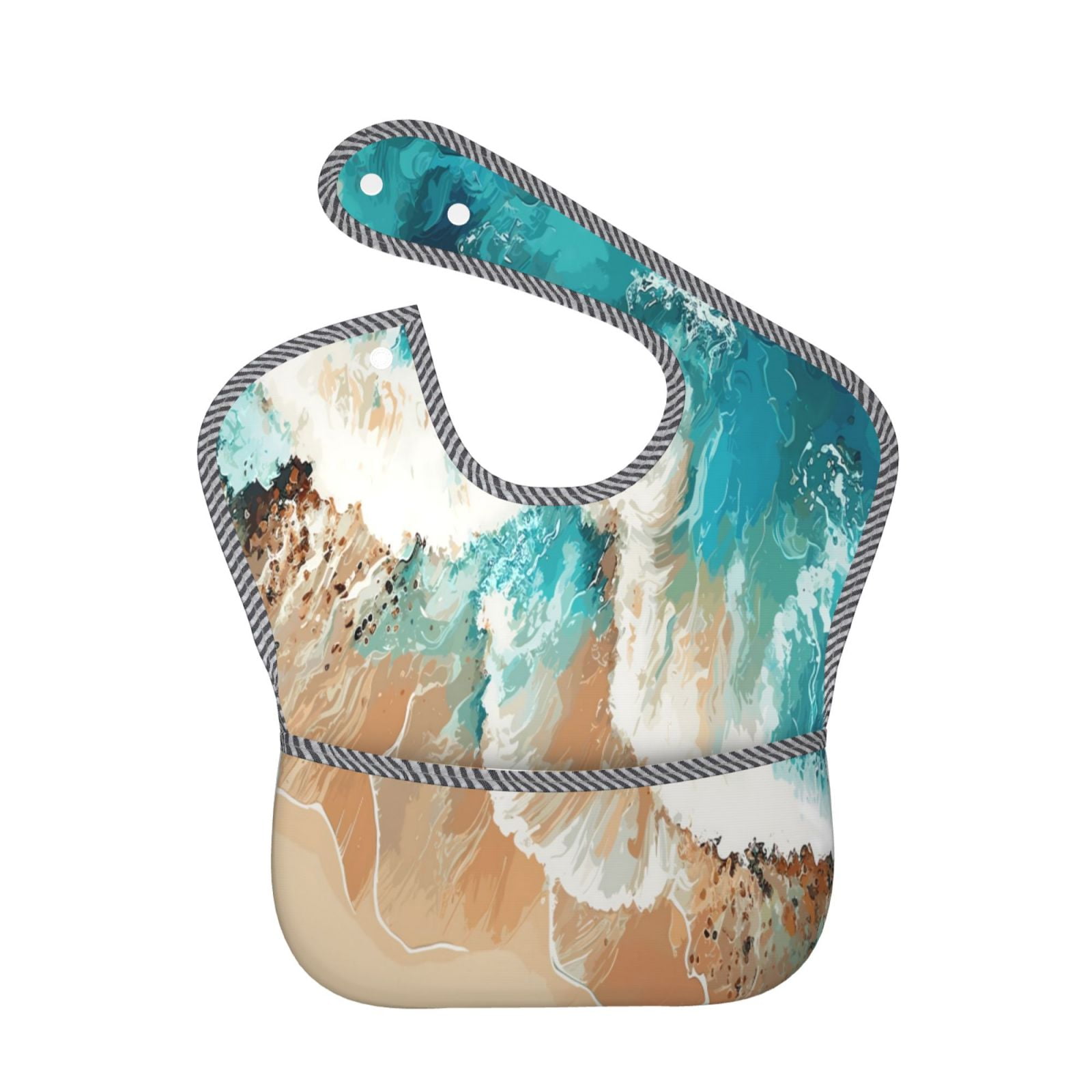 Susaid Ocean Wave Crash Print Bibs for Babies Toddlers Adjustable ...