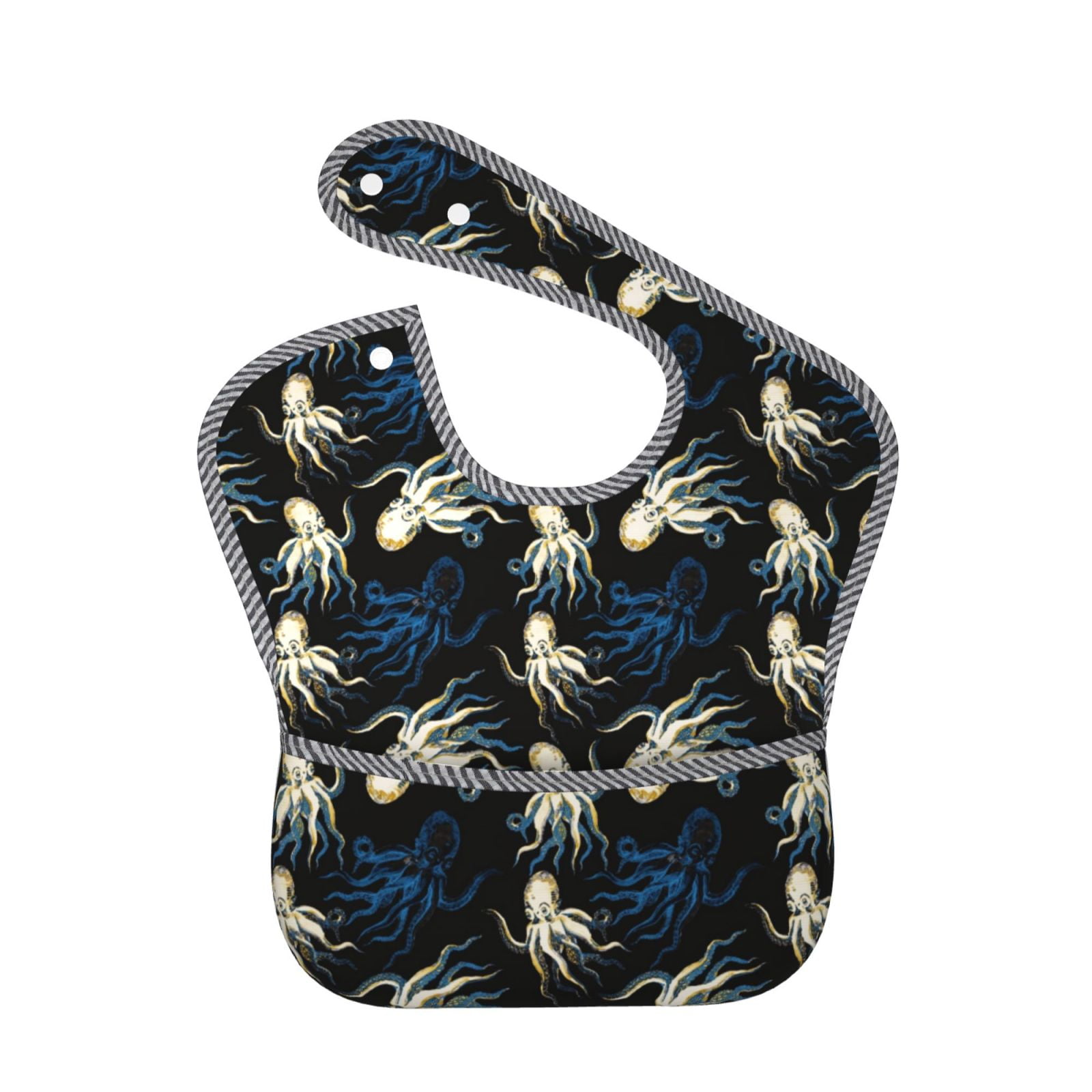 Susaid Octopus 1 Print Bibs for Babies Toddlers Adjustable Waterproof ...