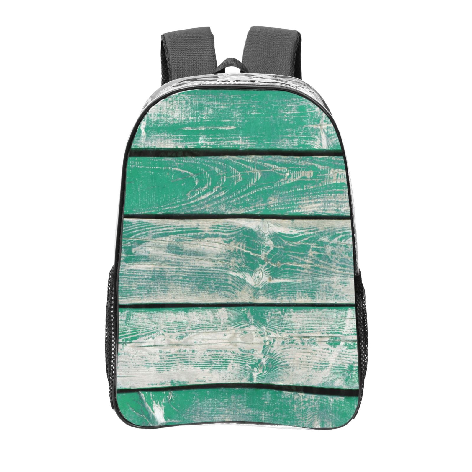 Susaid Old Green Wooden Print Clear Backpack See Through Transparent ...
