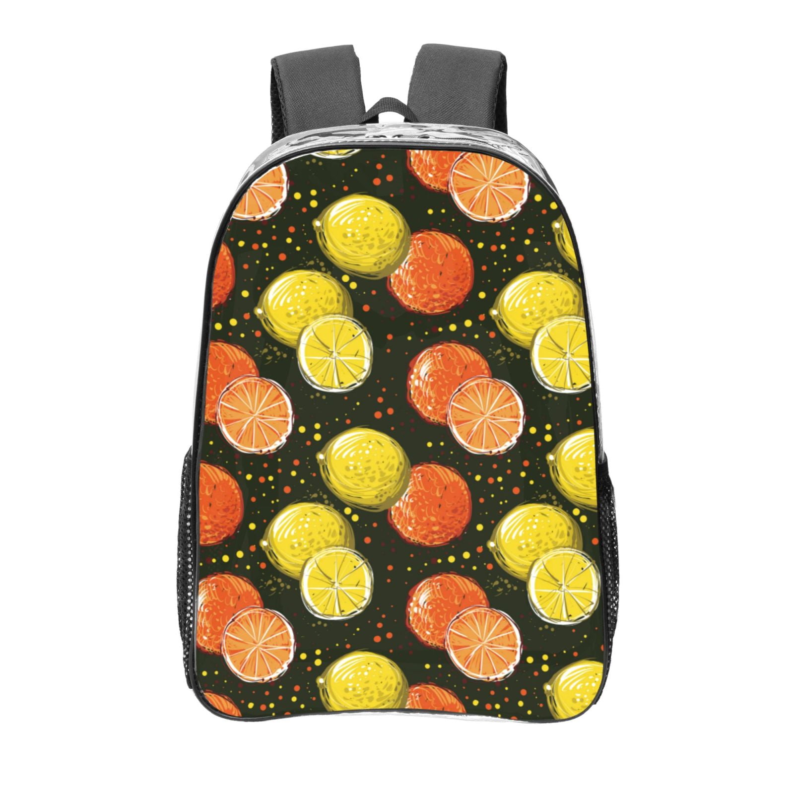 Susaid Orange Lemon Print Clear Backpack See Through Transparent ...