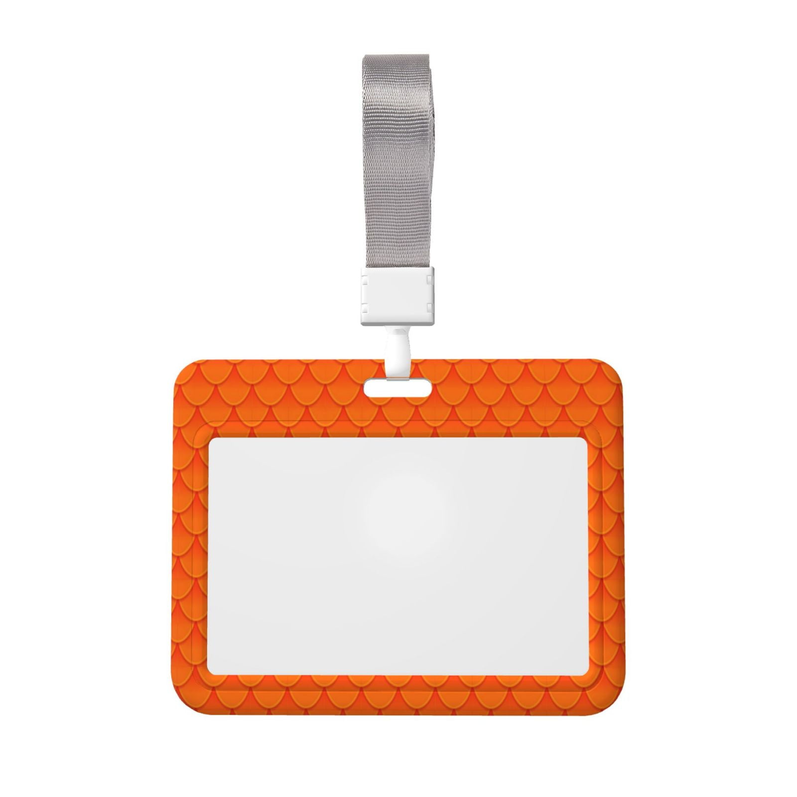 Susaid Orange Scales Print ID Badge Holder with Double-Sided Windows ...