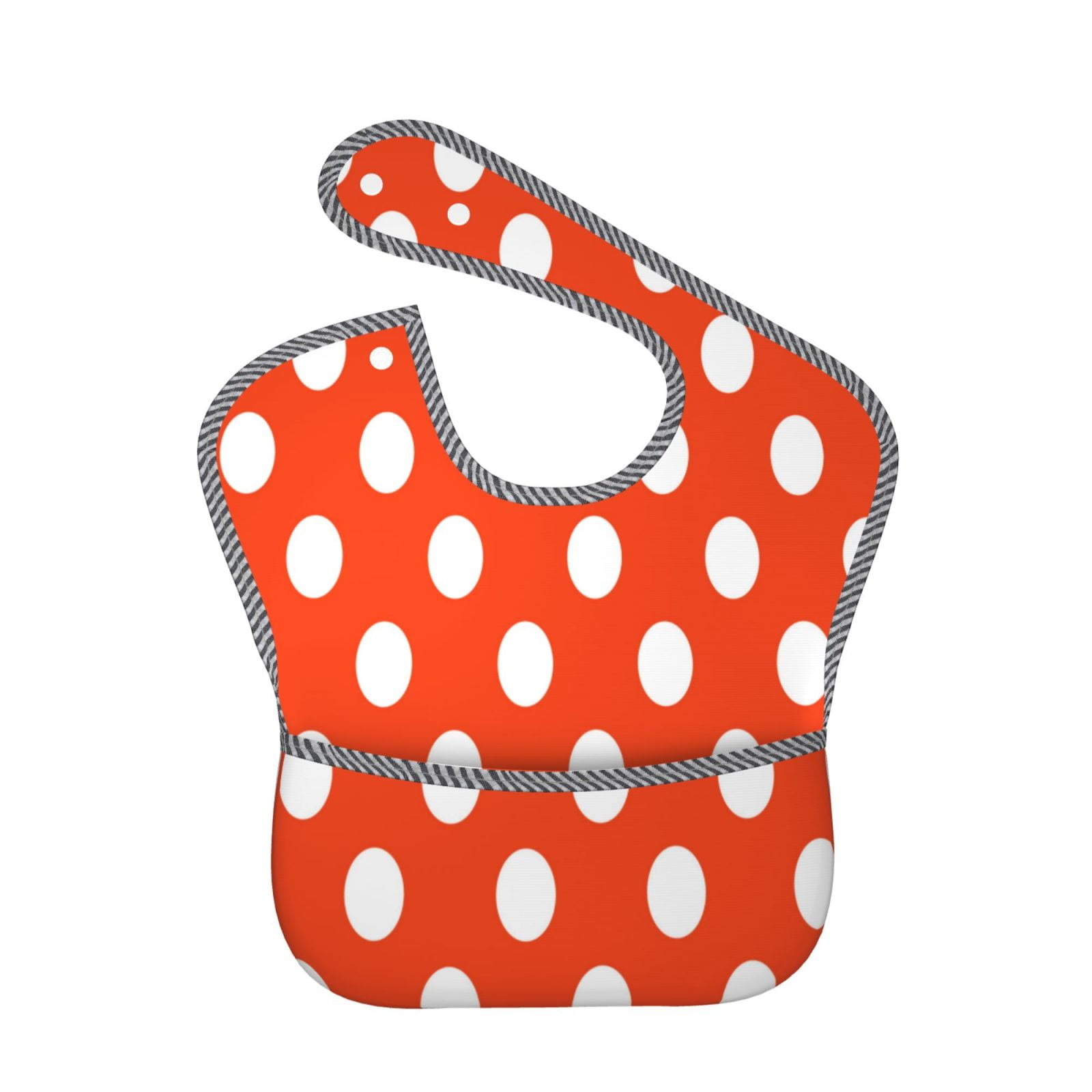 Susaid Orange And White Polka Dot1 Print Bibs for Babies Toddlers ...