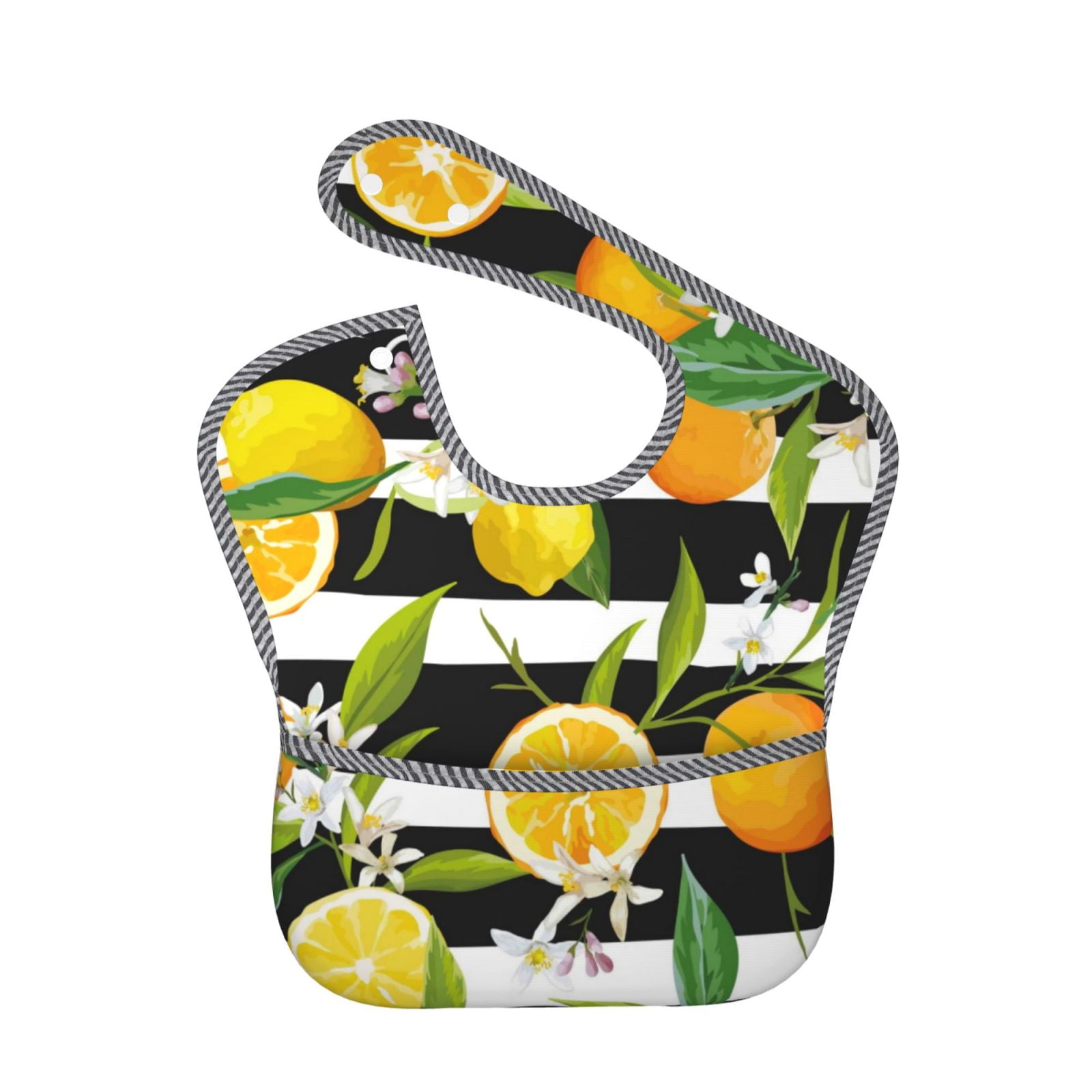 Susaid Orange and Lemon Print Bibs for Babies Toddlers Adjustable ...