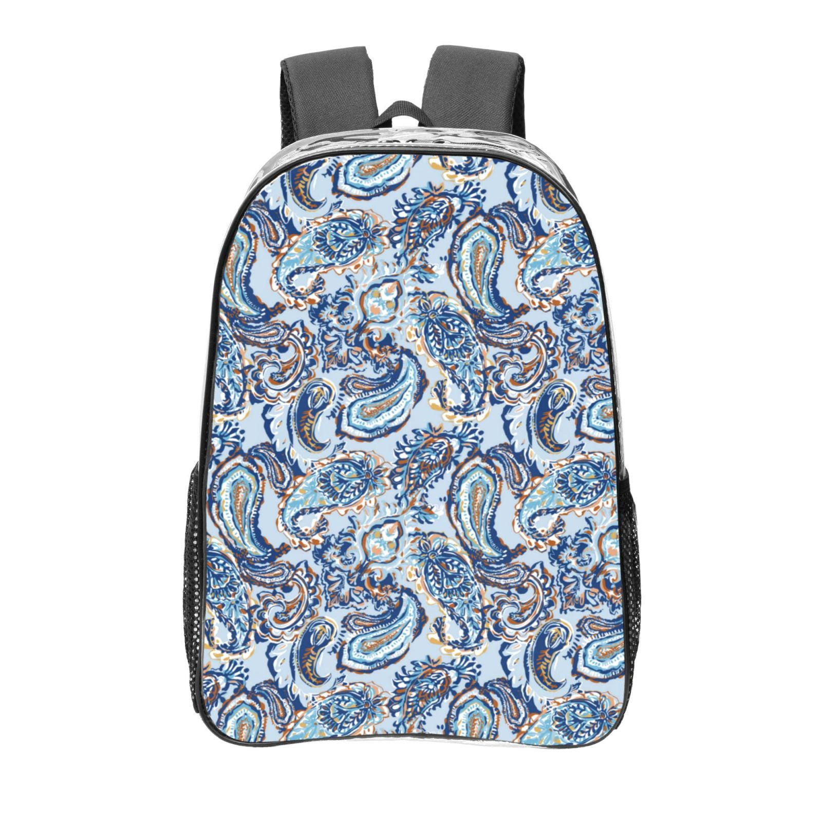 Susaid Paisley Floral Branches Print Clear Backpack See Through ...