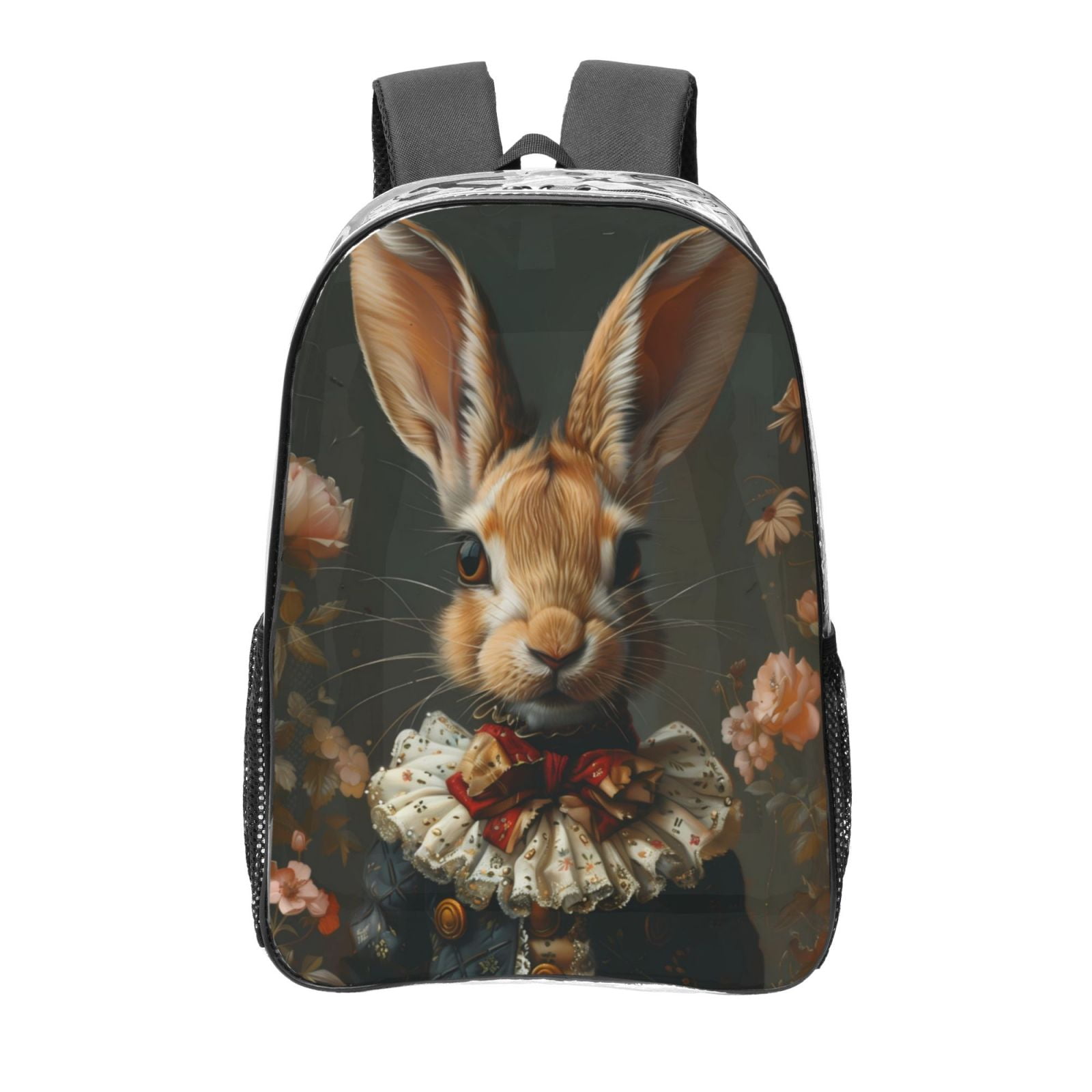 Susaid Palatial Style Flower Rabbit Print Clear Backpack See Through ...