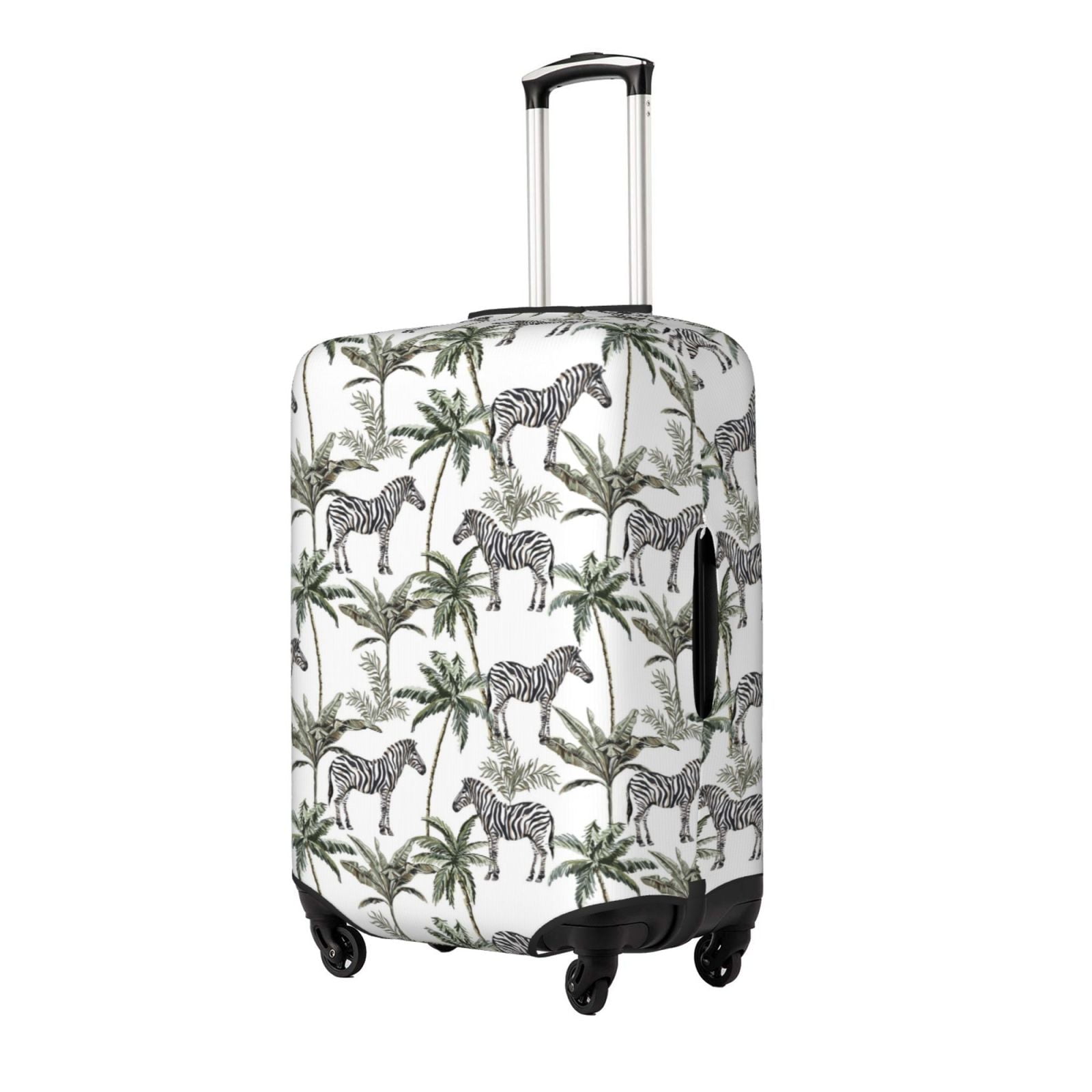 Susaid Palm Trees Zebra Print Elastic Washable Suitcase Cover with ...