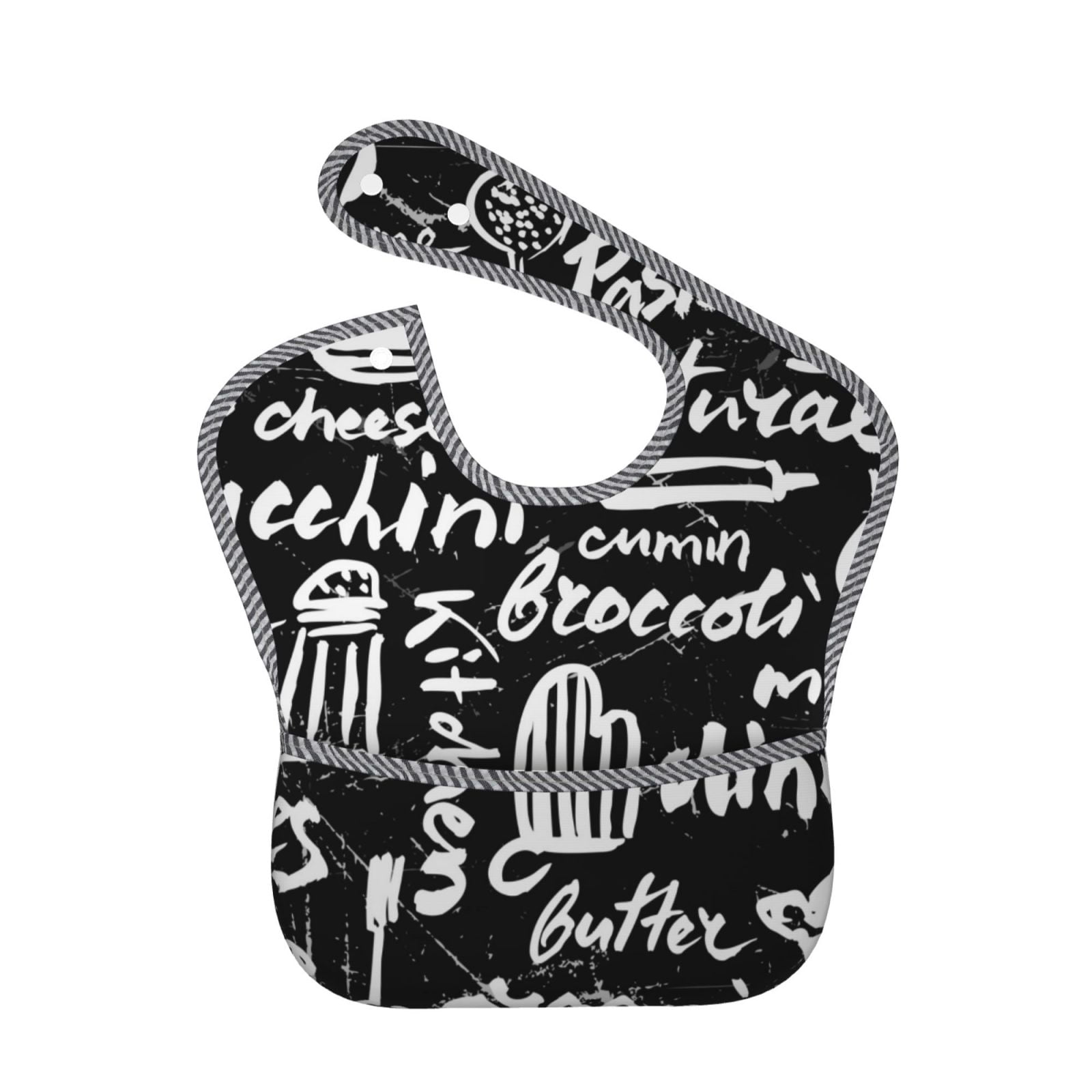 Susaid Pasta Bacon Print Bibs for Babies Toddlers Adjustable Waterproof ...