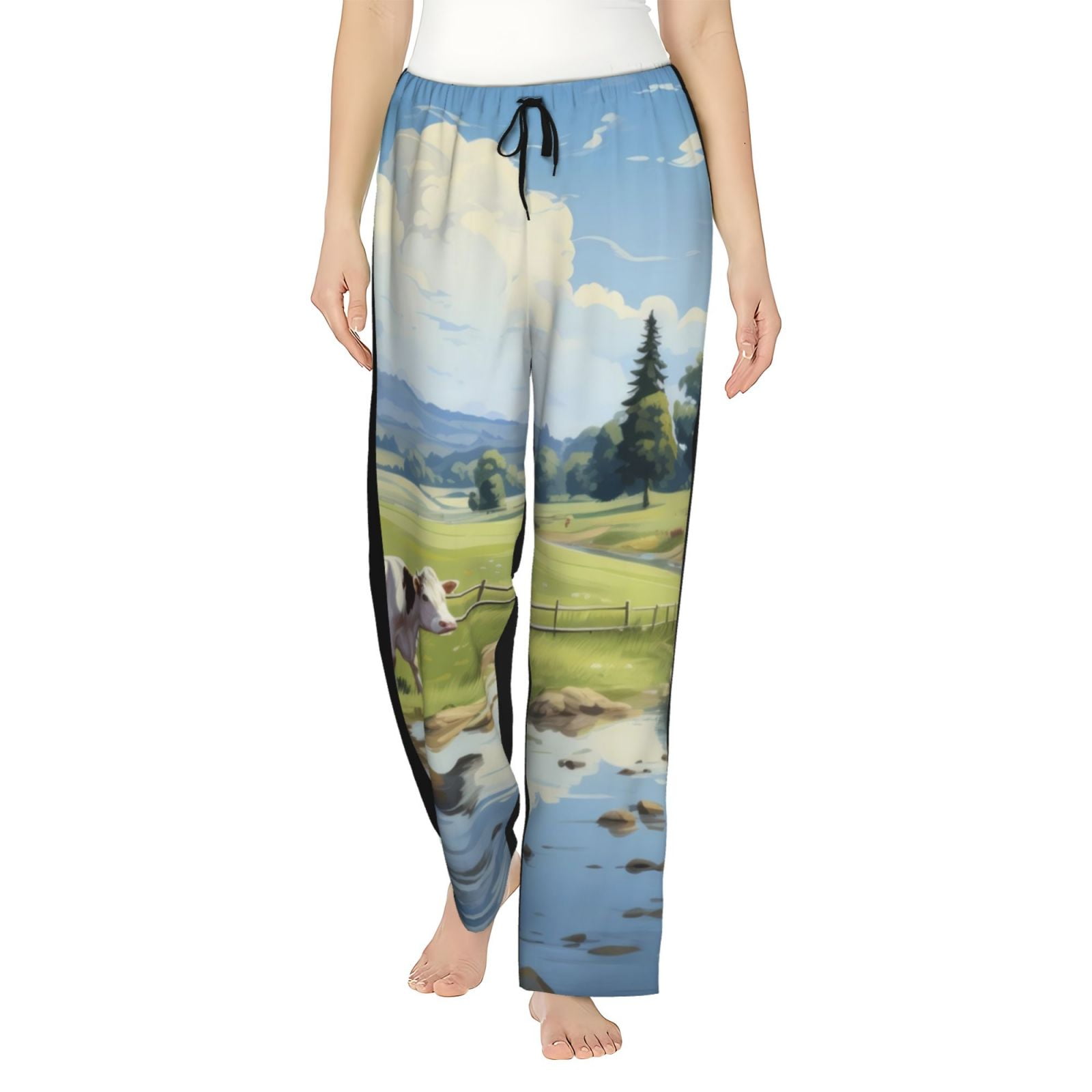 Susaid Pasture Cow Print Women Relaxing Pajama Pants Comfy Pj Bottoms ...