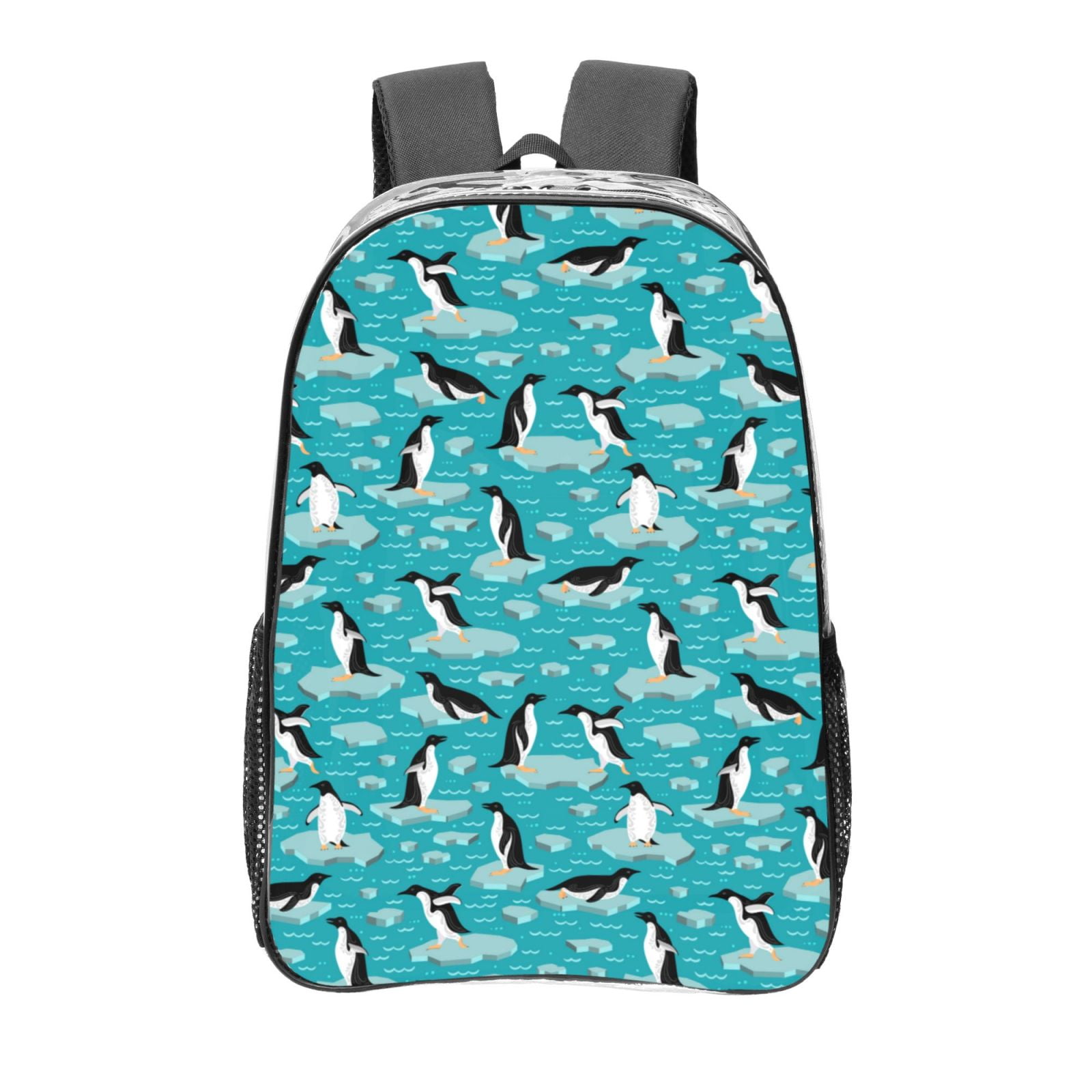 Susaid Penguins On The Ice In The Sea Print Clear Backpack See Through ...