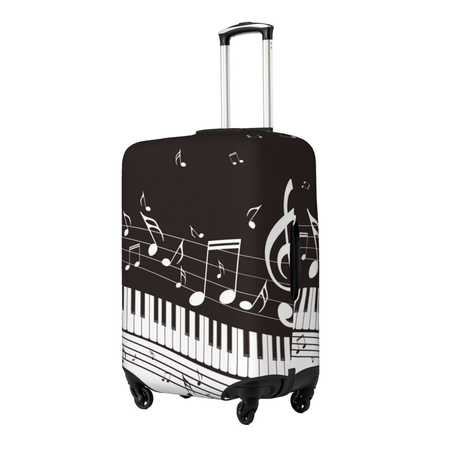 Susaid Piano Keys With Musical Notes Print Elastic Washable Suitcase ...