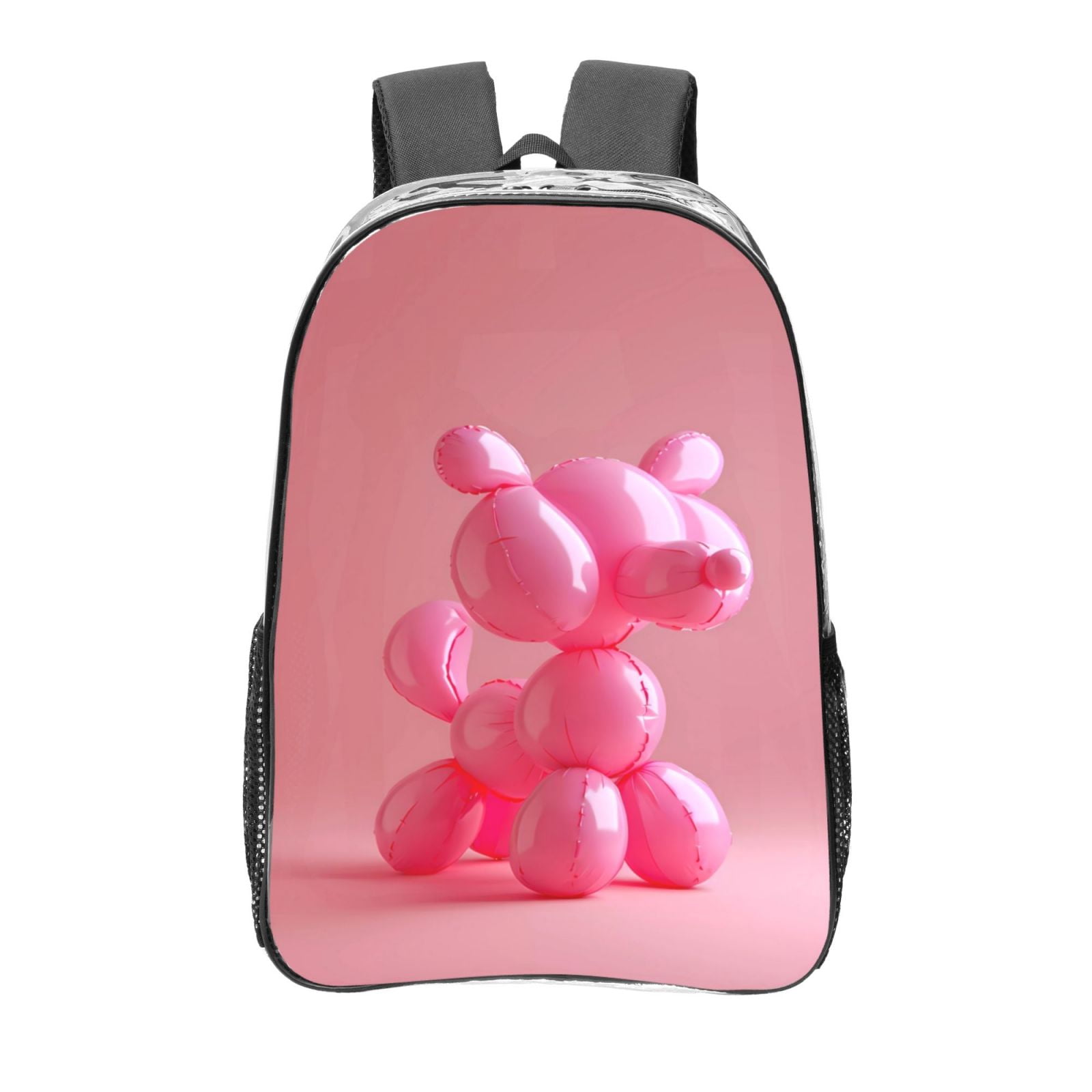 Susaid Pink Balloon Puppy Art Print Clear Backpack See Through ...