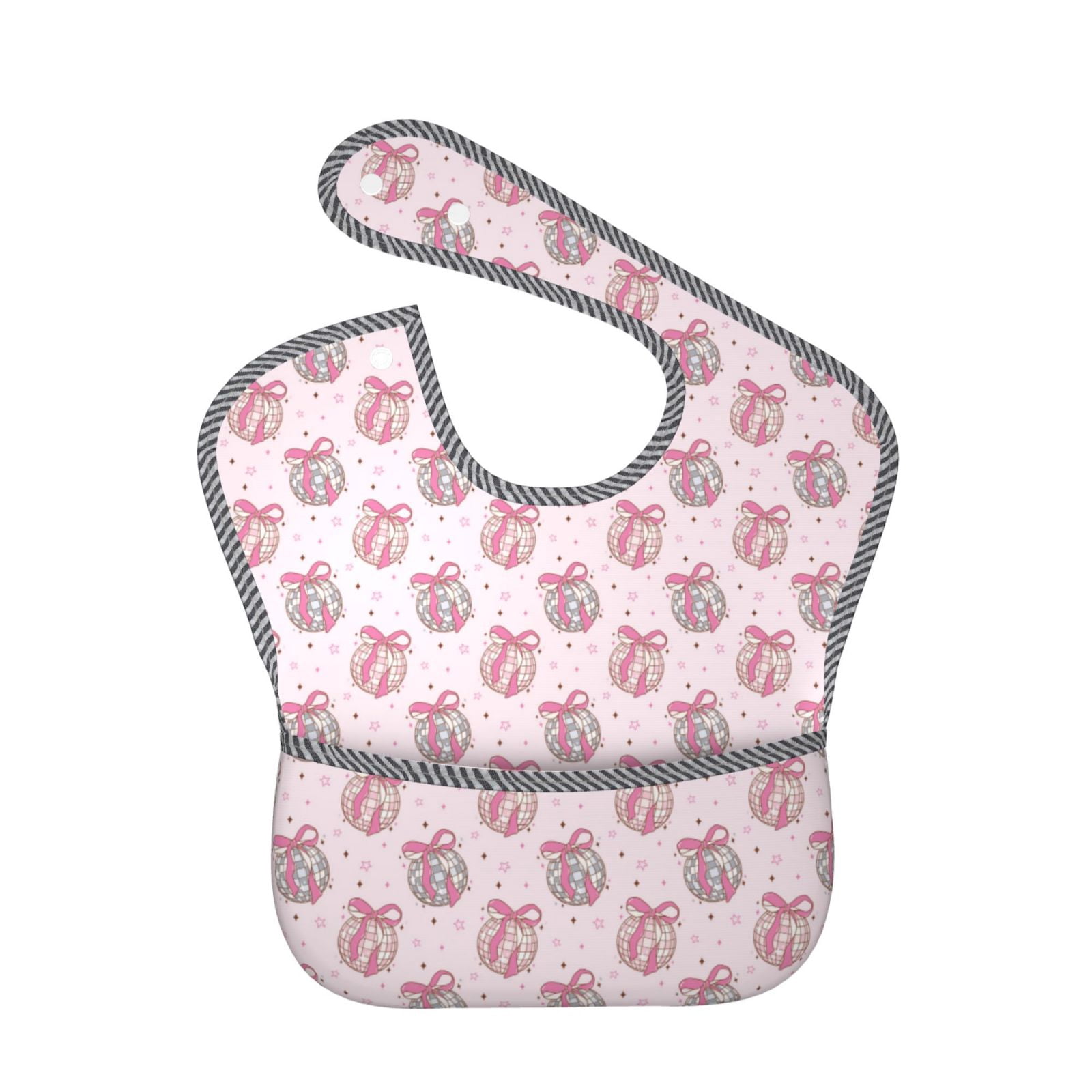 Susaid Pink Disco Ball Print Bibs for Babies Toddlers Adjustable ...