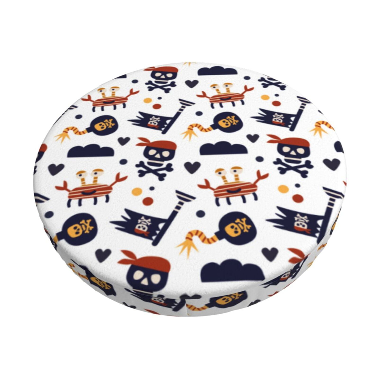 Susaid Pirate Theme Print Elastic Bar Stool Cover Personalized Washable ...