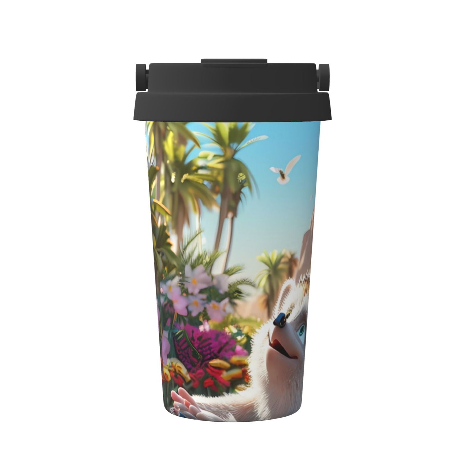 Susaid Playful Hedgehog Forest Pond Print Coffee Travel Mug, Insulated ...