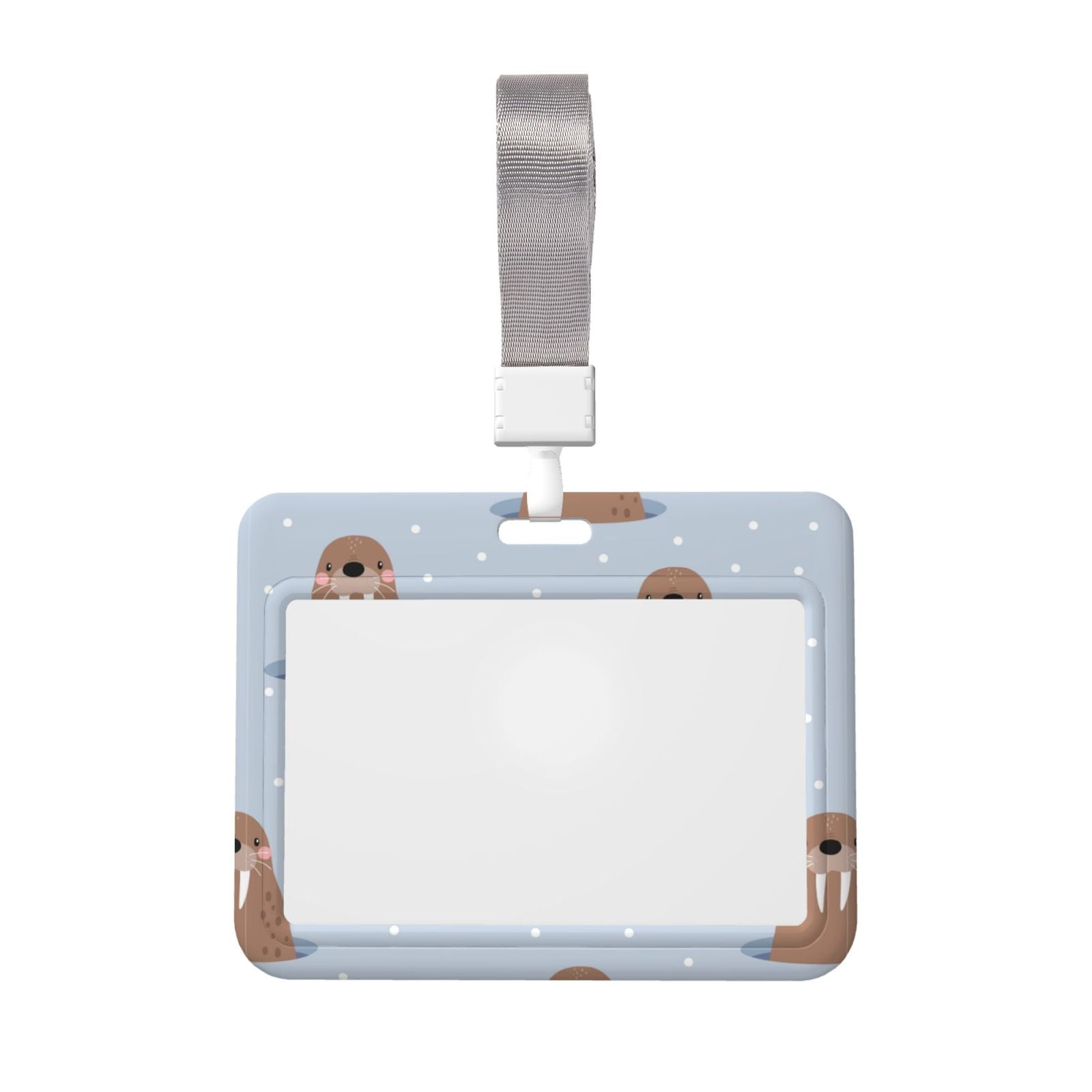 Susaid Playful Walrus Wonders Print ID Badge Holder with Double-Sided ...