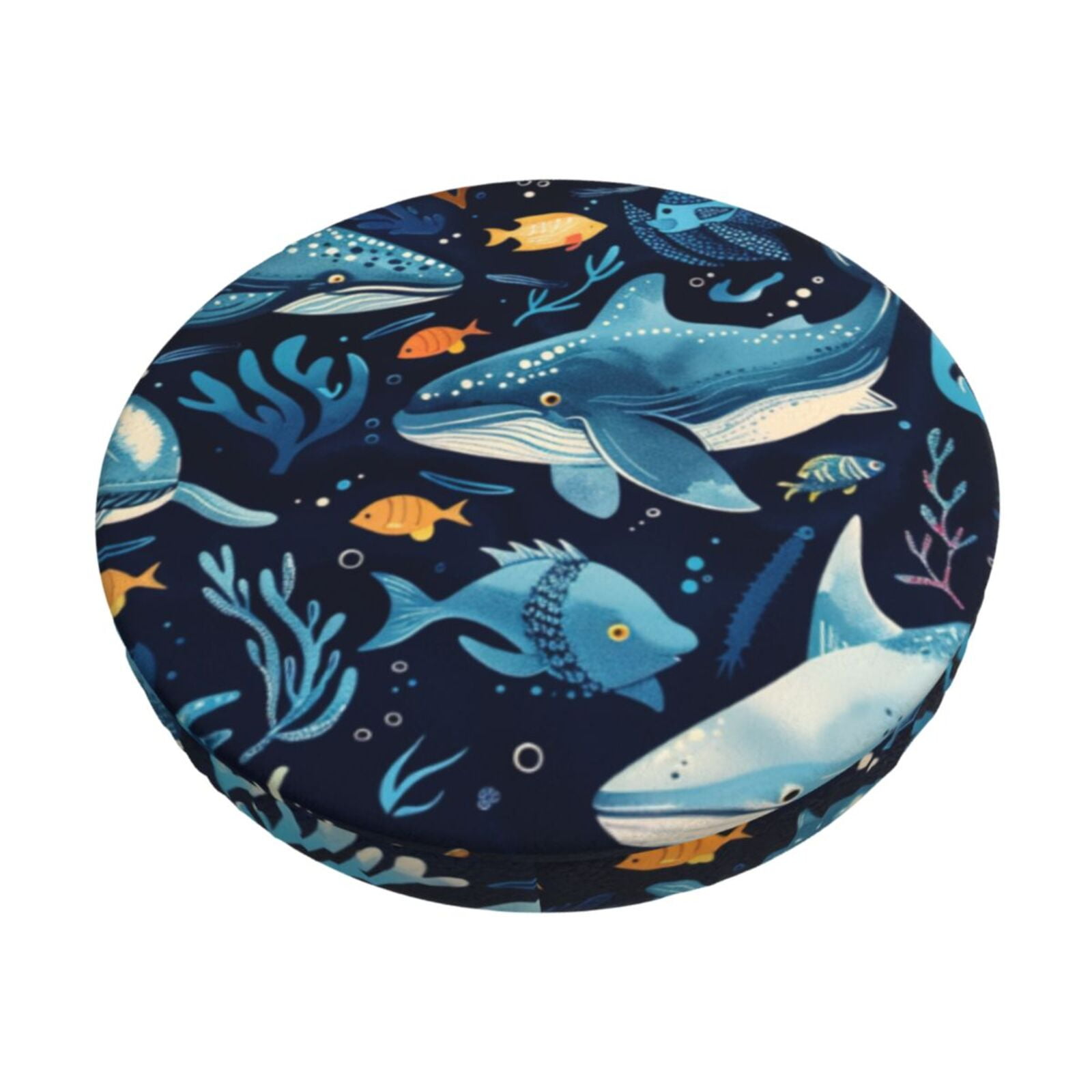 Susaid Playful Whales Underwater Scene Print Elastic Bar Stool Cover ...