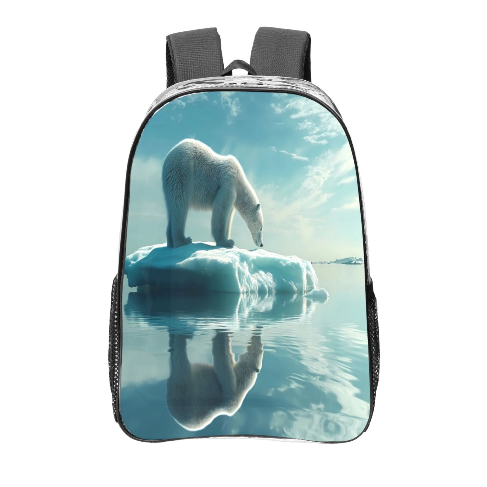 Susaid Polar Bear On Iceberg Print Clear Backpack See Through ...