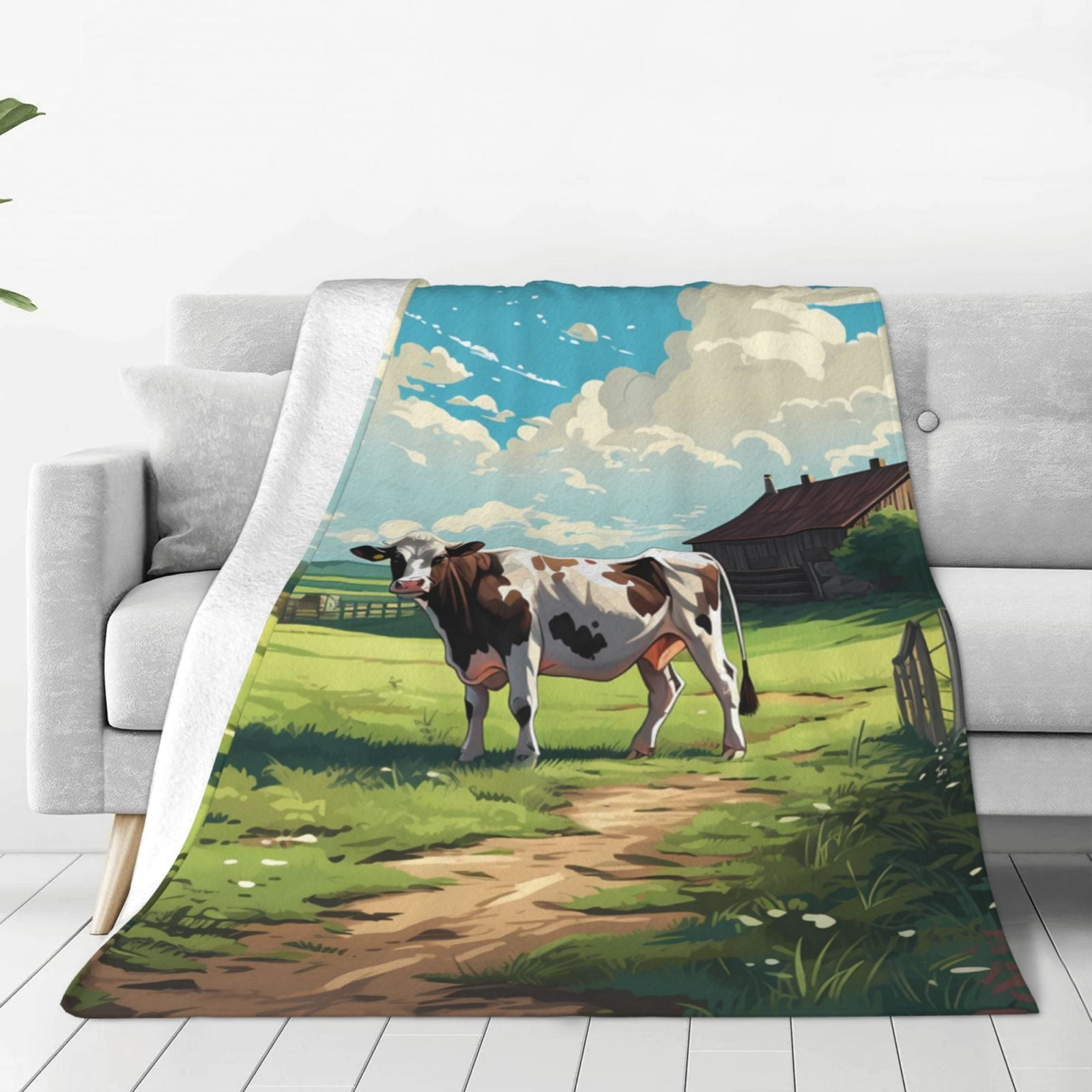 Susaid Prairie Pasture Cow Print Microfiber Cleaning Cloth, Multi ...