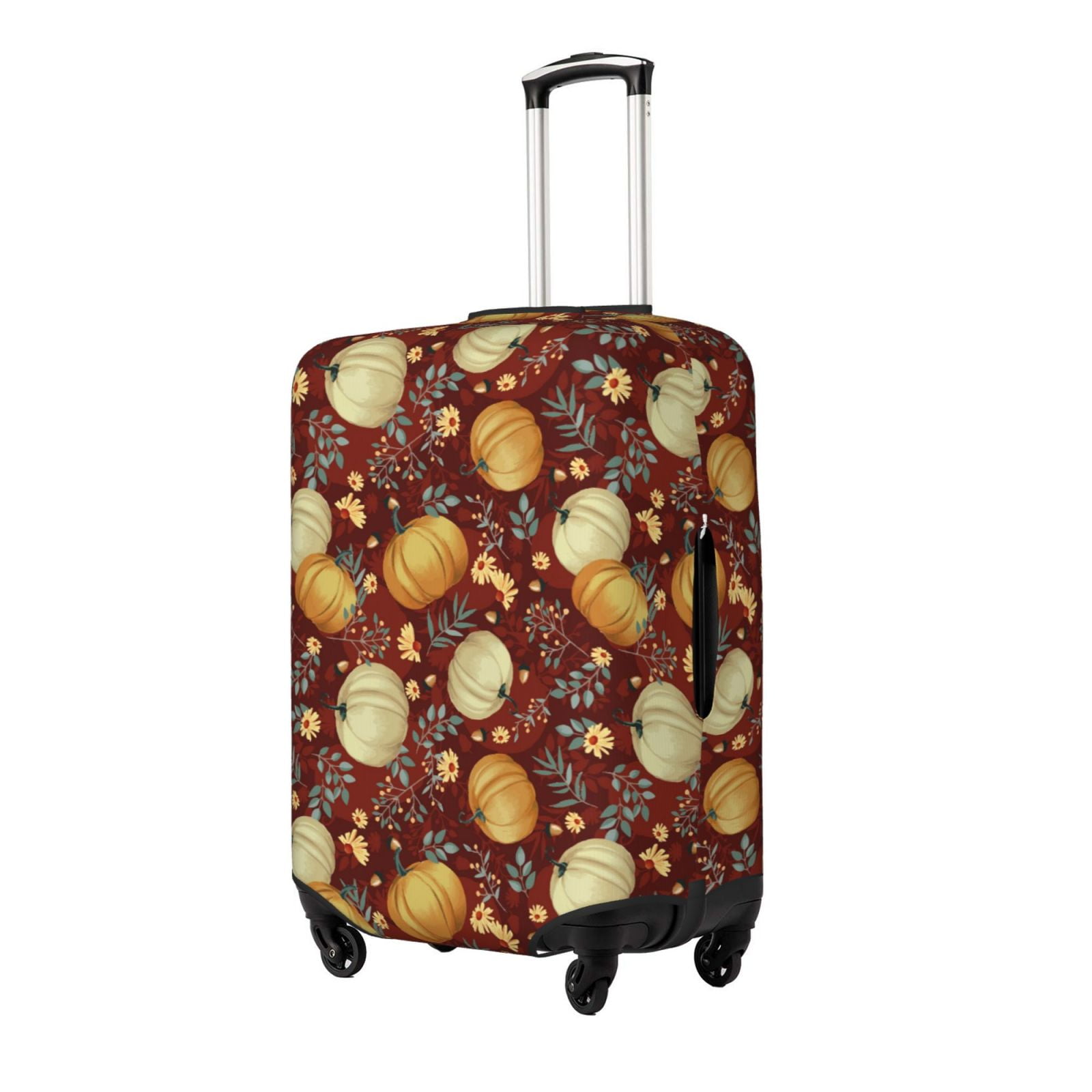 Susaid Pumpkin Leaf Daisy Print Elastic Washable Suitcase Cover with ...