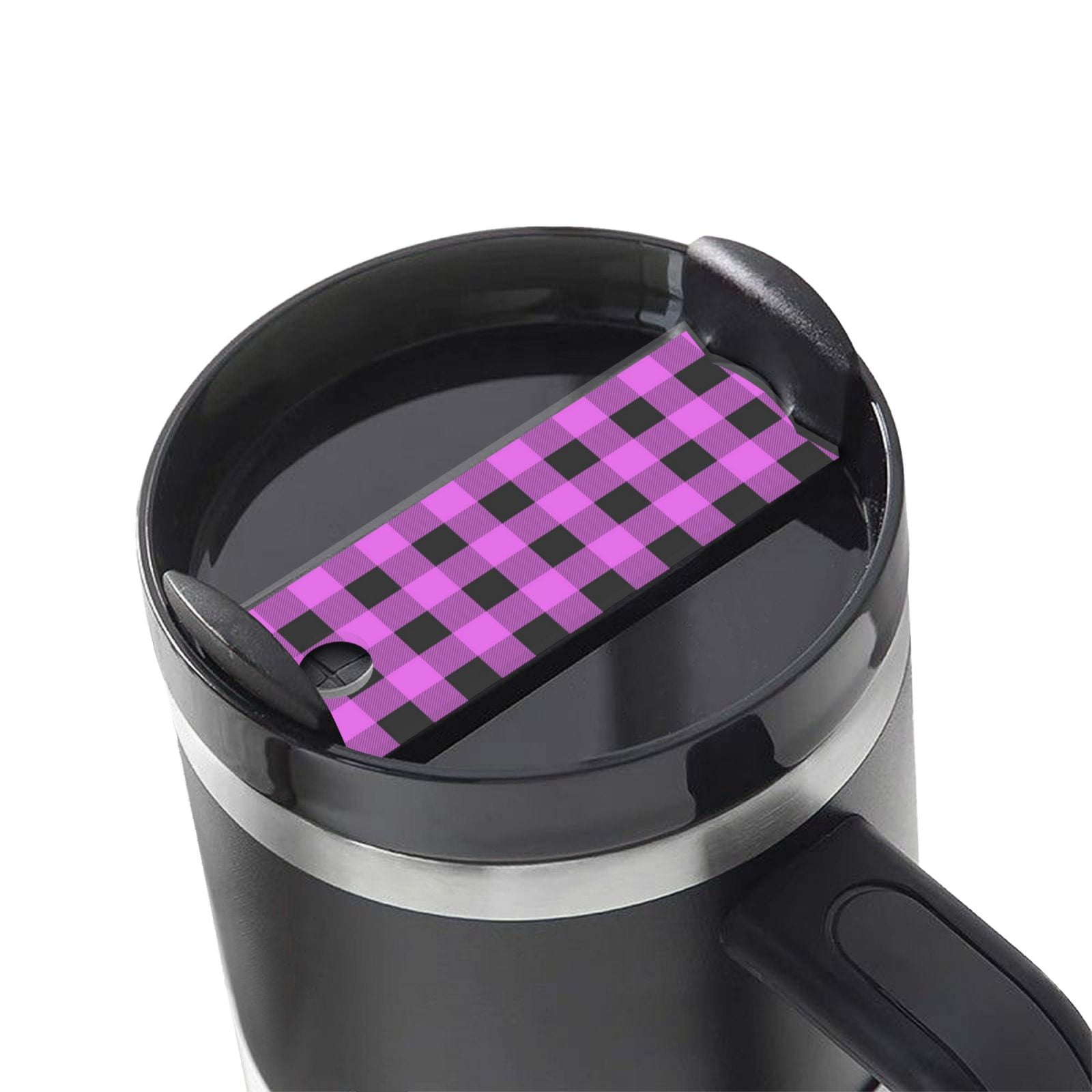Susaid Purple Black Buffalo Plaid Print Name Plates Acrylic Lid Topper ...