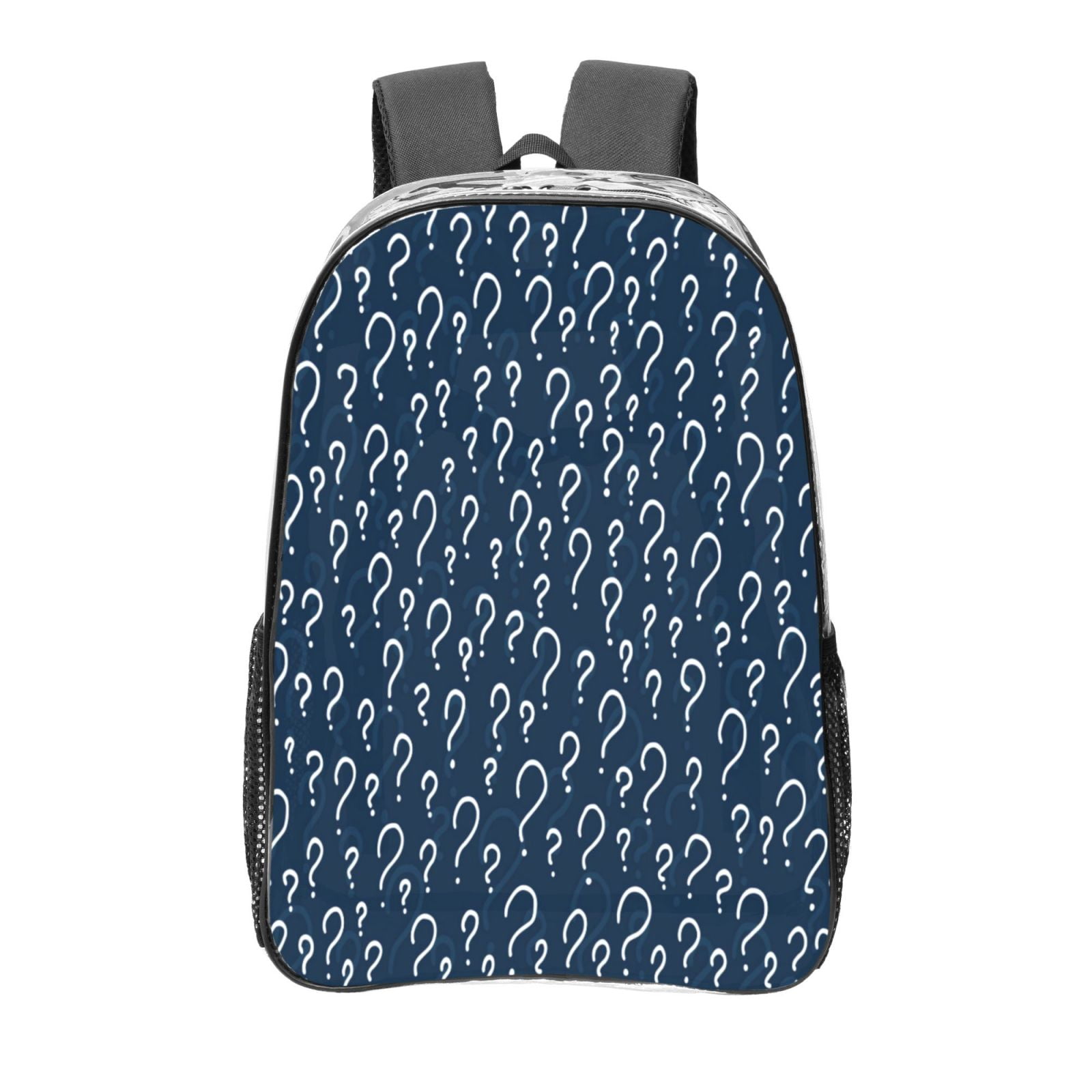 Susaid Question Marks Print Clear Backpack See Through Transparent ...