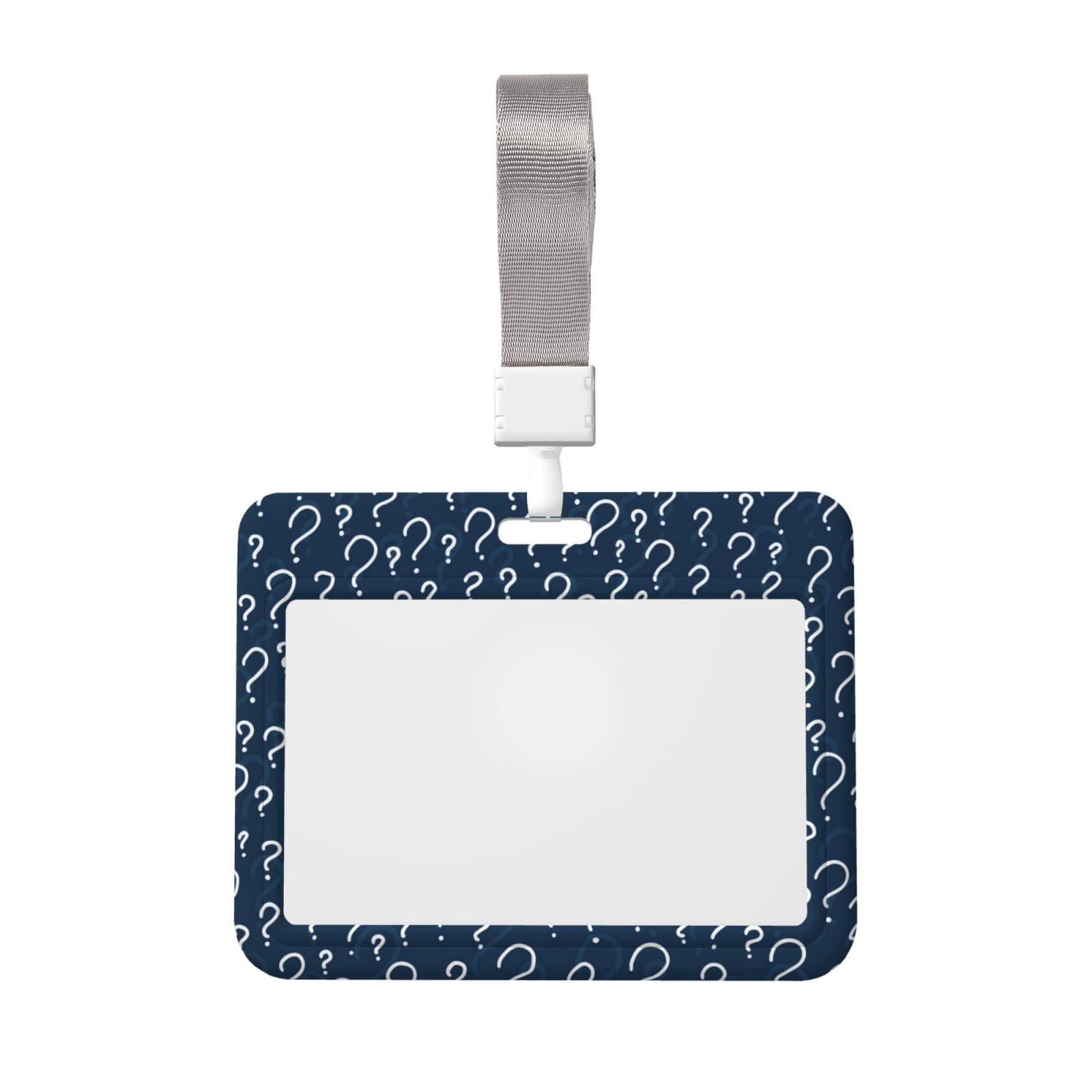Susaid Question Marks Print ID Badge Holder with Double-Sided Windows ...