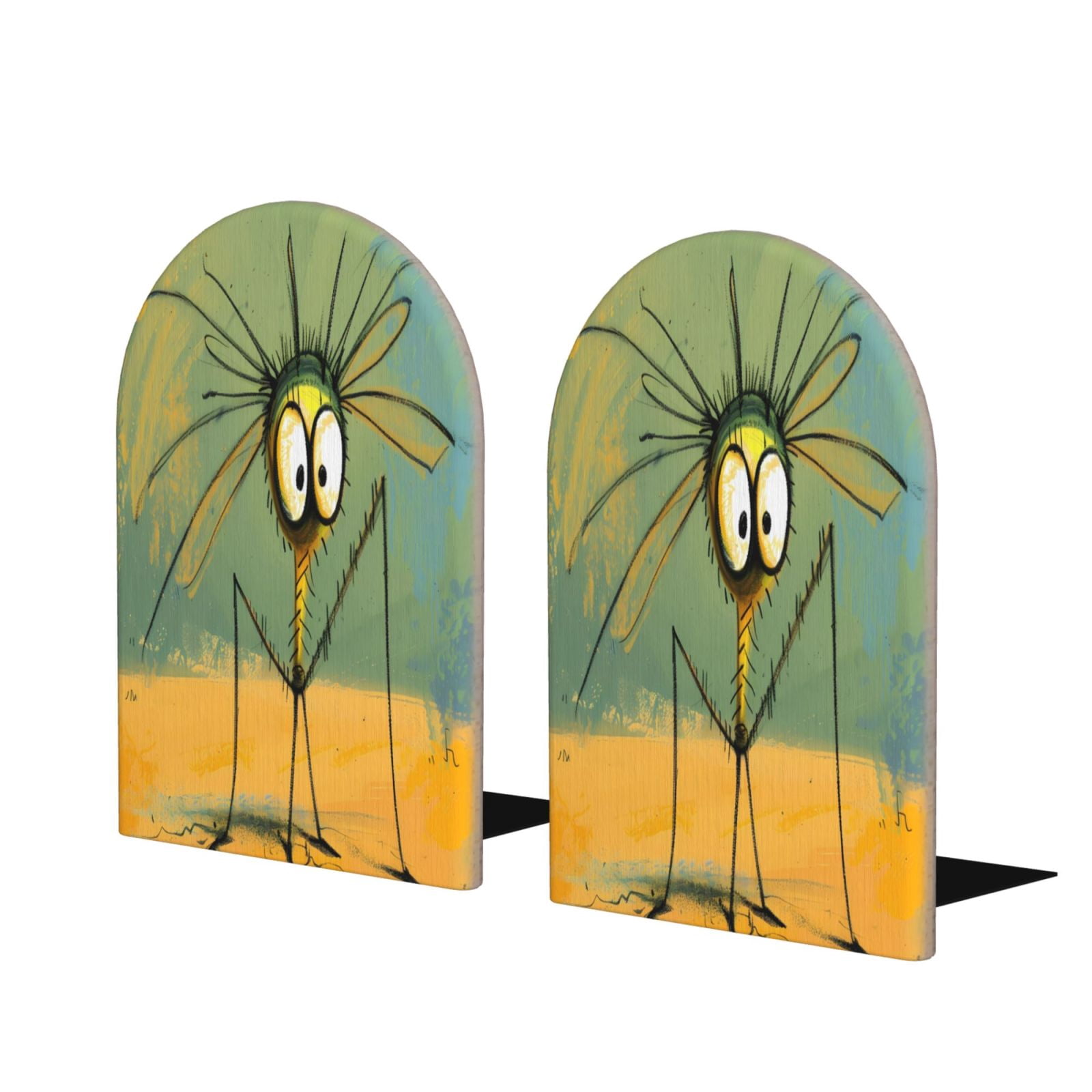 Susaid Quirky Cartoon 123 Print Wooden Bookends Decorative Book Ends ...