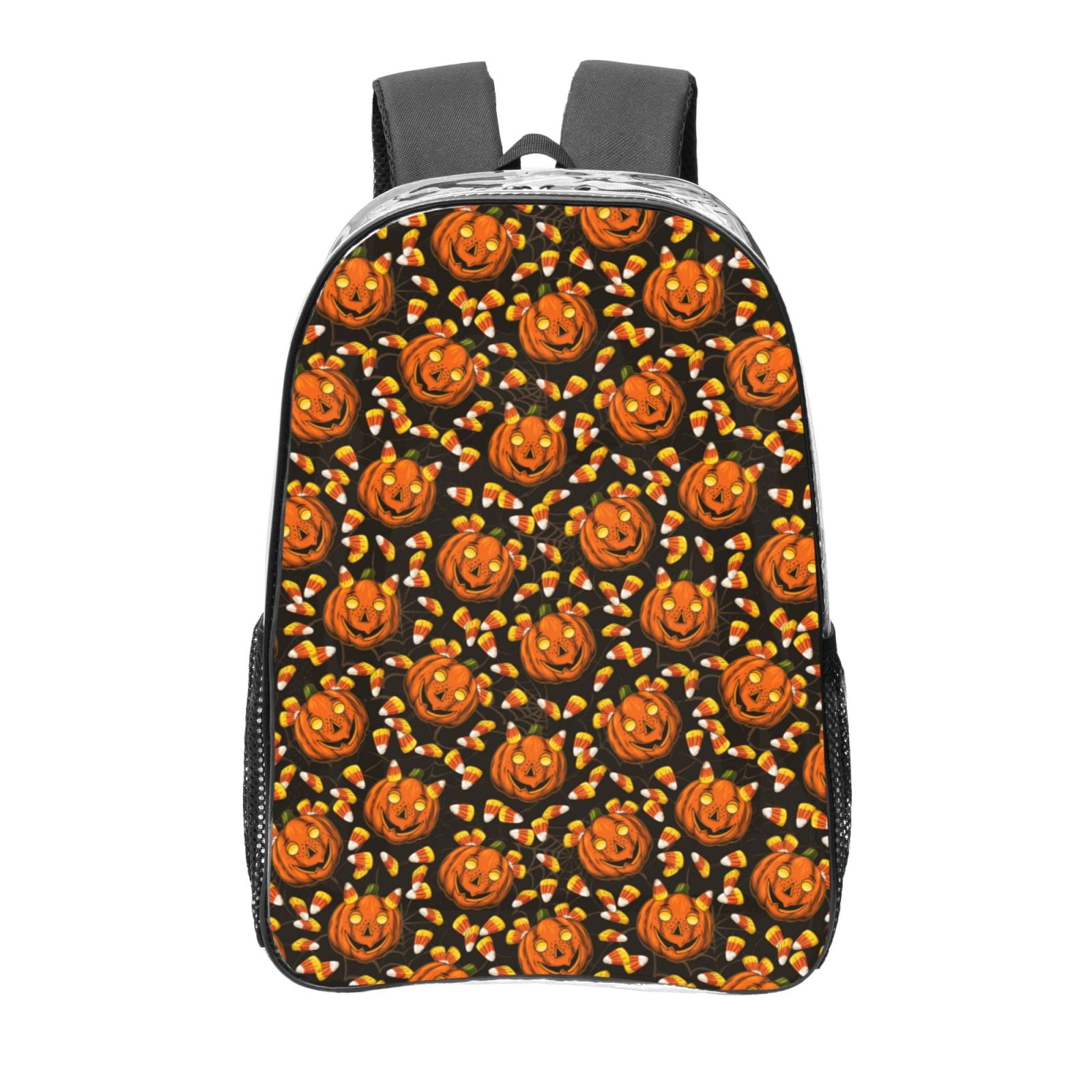 Susaid Quirky Corn Pumpkin Print Clear Backpack See Through Transparent ...