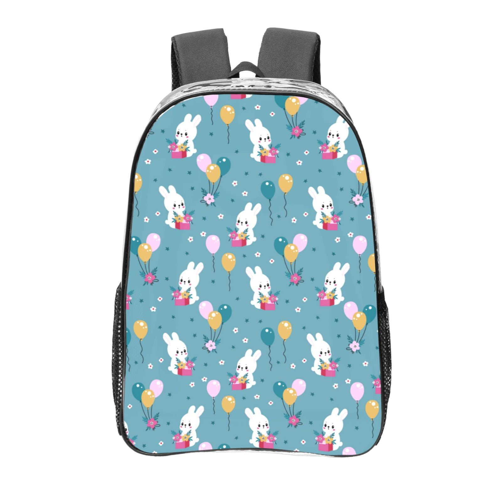 Susaid Rabbit And Balloon Print Clear Backpack See Through Transparent ...