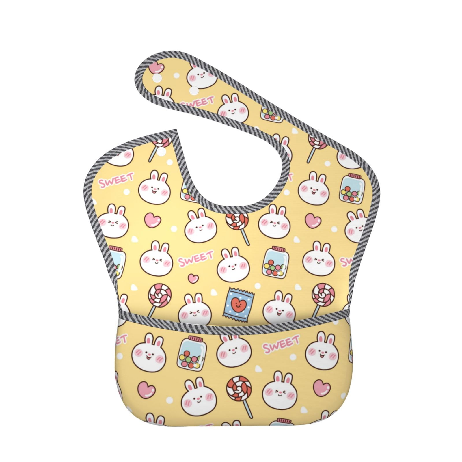 Susaid Rabbit And Candy Print Bibs for Babies Toddlers Adjustable ...