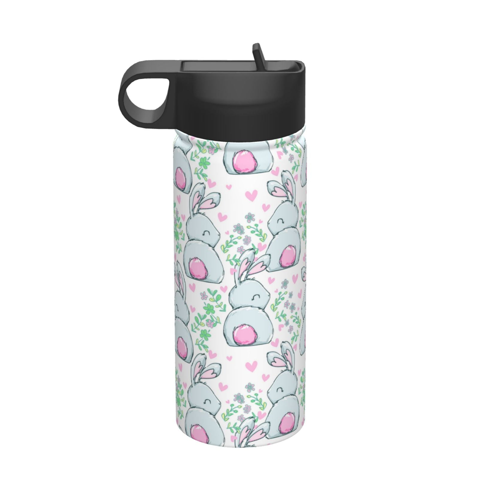 Susaid Rabbit Back View Print 18oz Sports Insulated Kettle Stainless ...