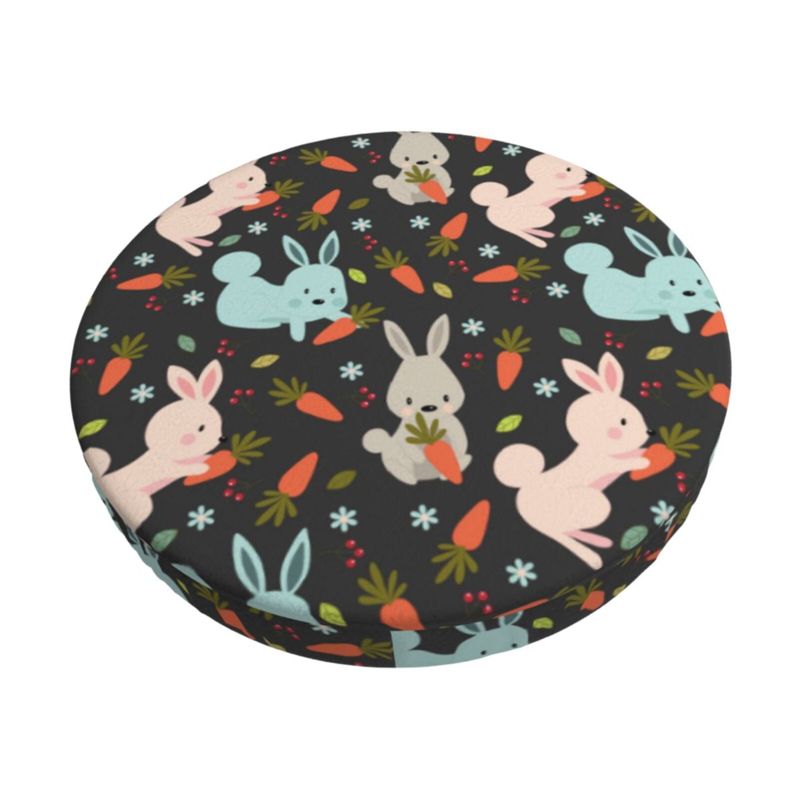 Susaid Rabbit Is Eating Carrots Print Elastic Bar Stool Cover ...
