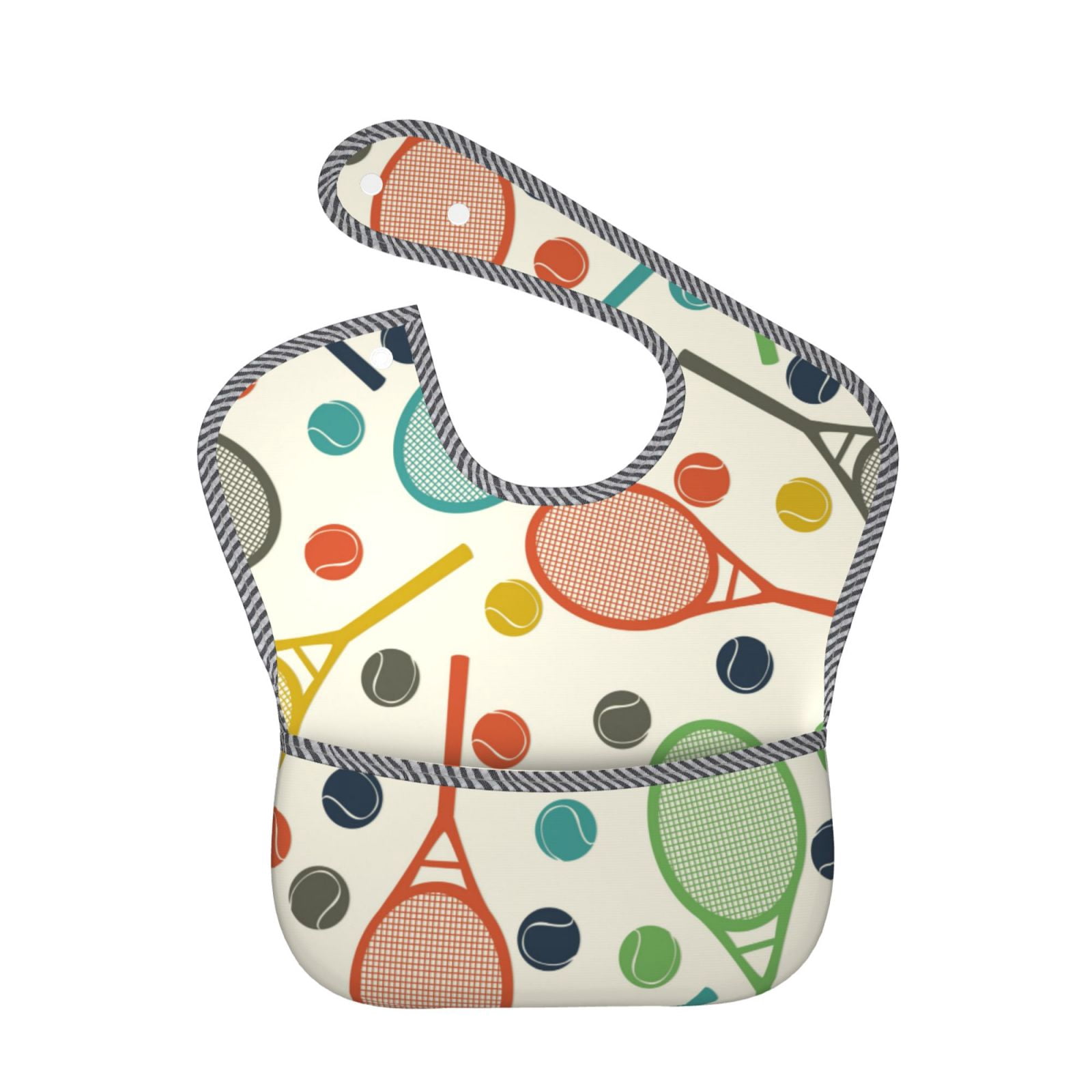 Susaid Racket and Tennis Ball Print Bibs for Babies Toddlers Adjustable ...