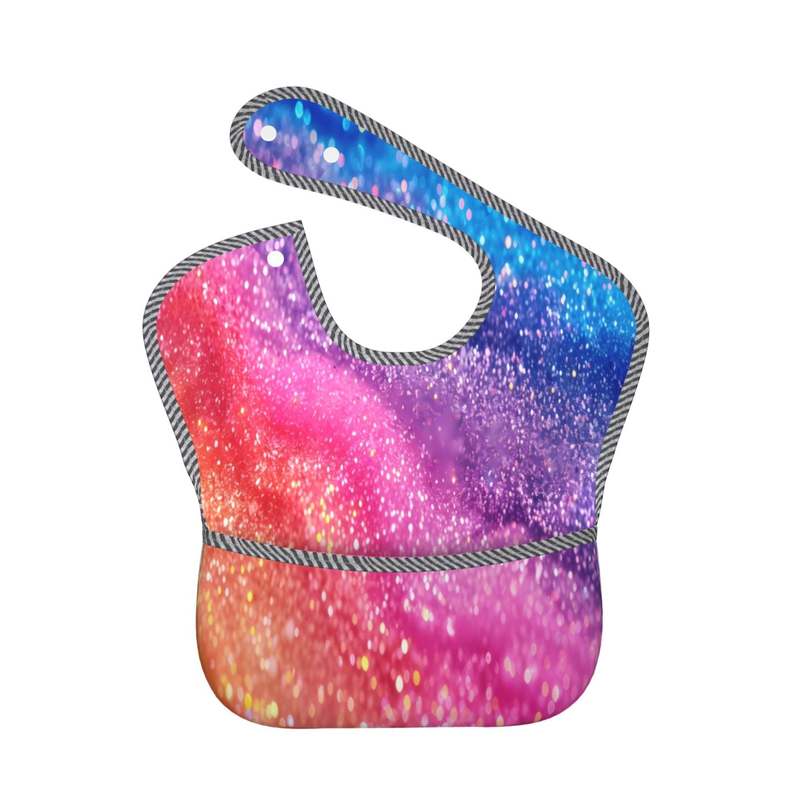 Susaid Rainbow Glitter Cute Print Bibs for Babies Toddlers Adjustable ...