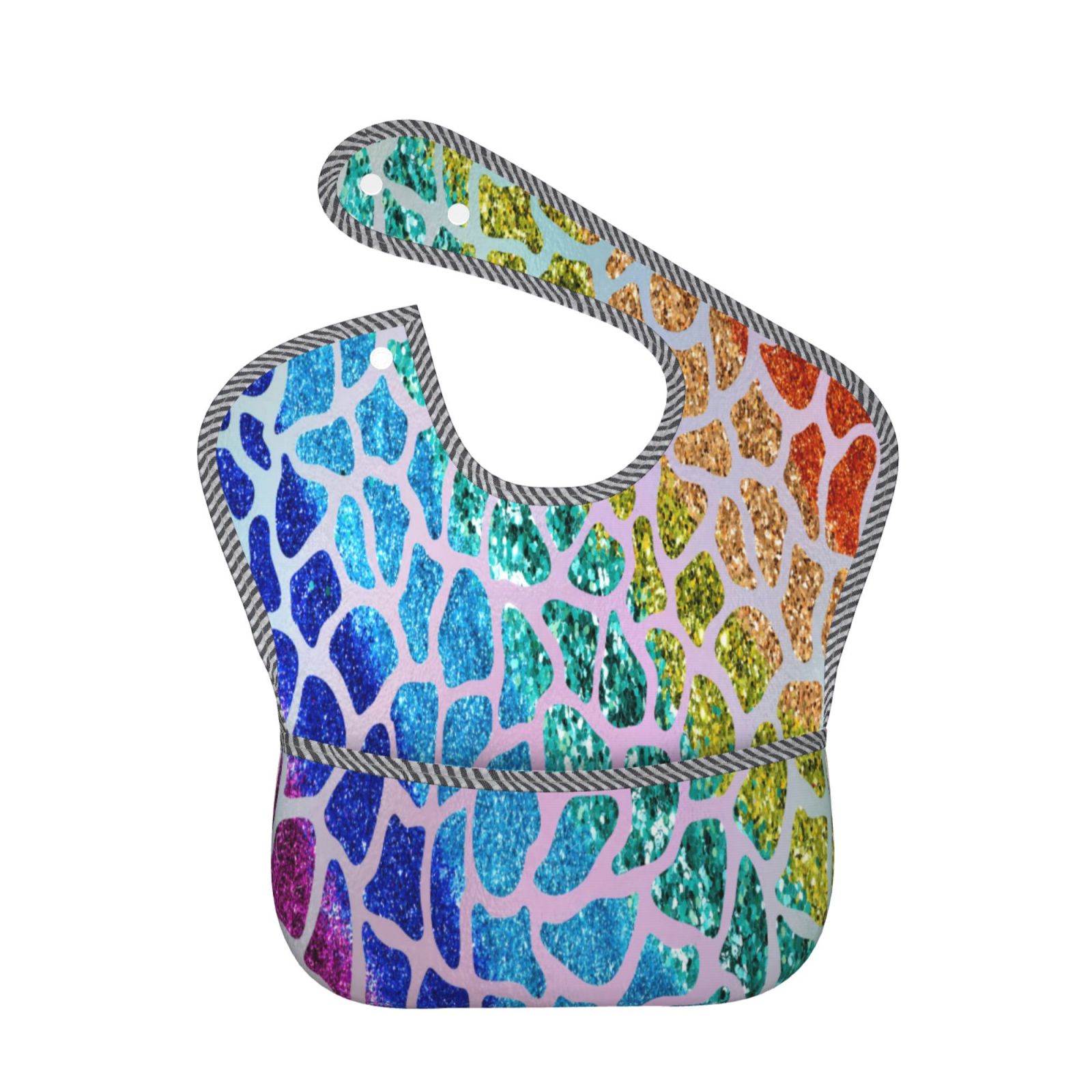 Susaid Rainbow Glitter Print Bibs for Babies Toddlers Adjustable ...