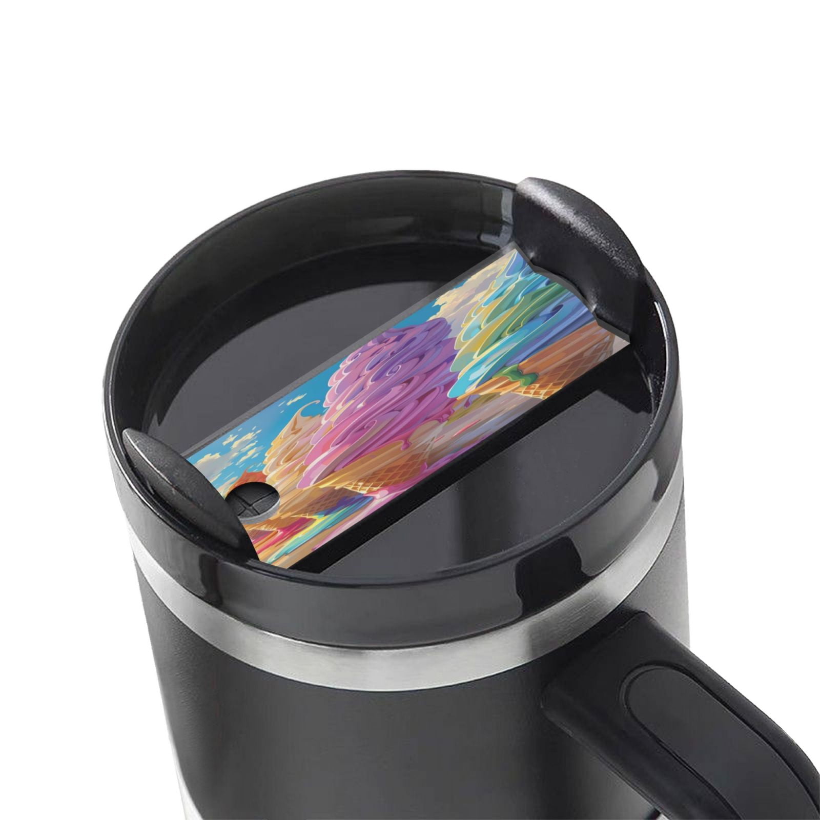 Susaid Rainbow Melting Ice Cream Print Name Plates Acrylic Lid Topper ...