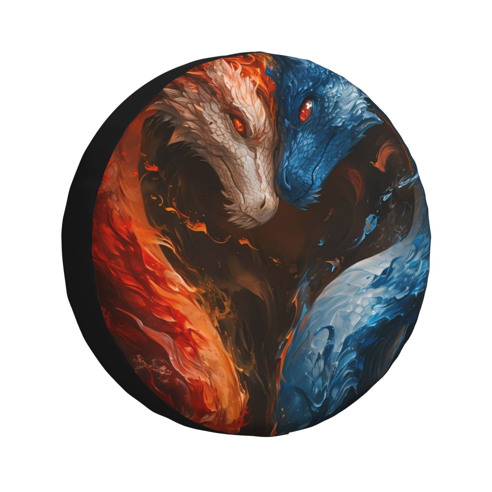 Susaid Red And Blue Fire Dragon F Print Water Proof Spare Tire Cover ...