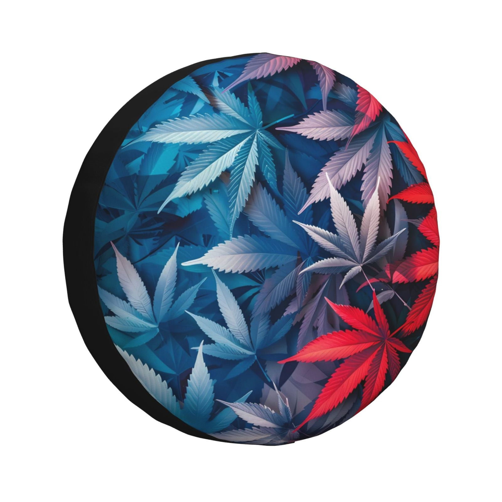 Susaid Red And Blue Leaves Print Water Proof Spare Tire Cover Wheel ...