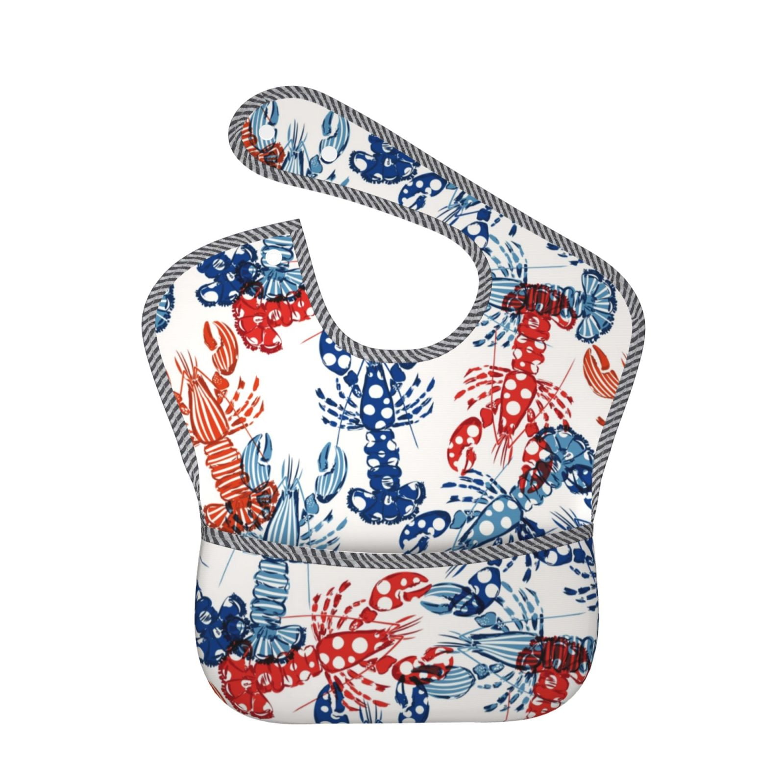Susaid Red Lobster Print Bibs for Babies Toddlers Adjustable Waterproof ...