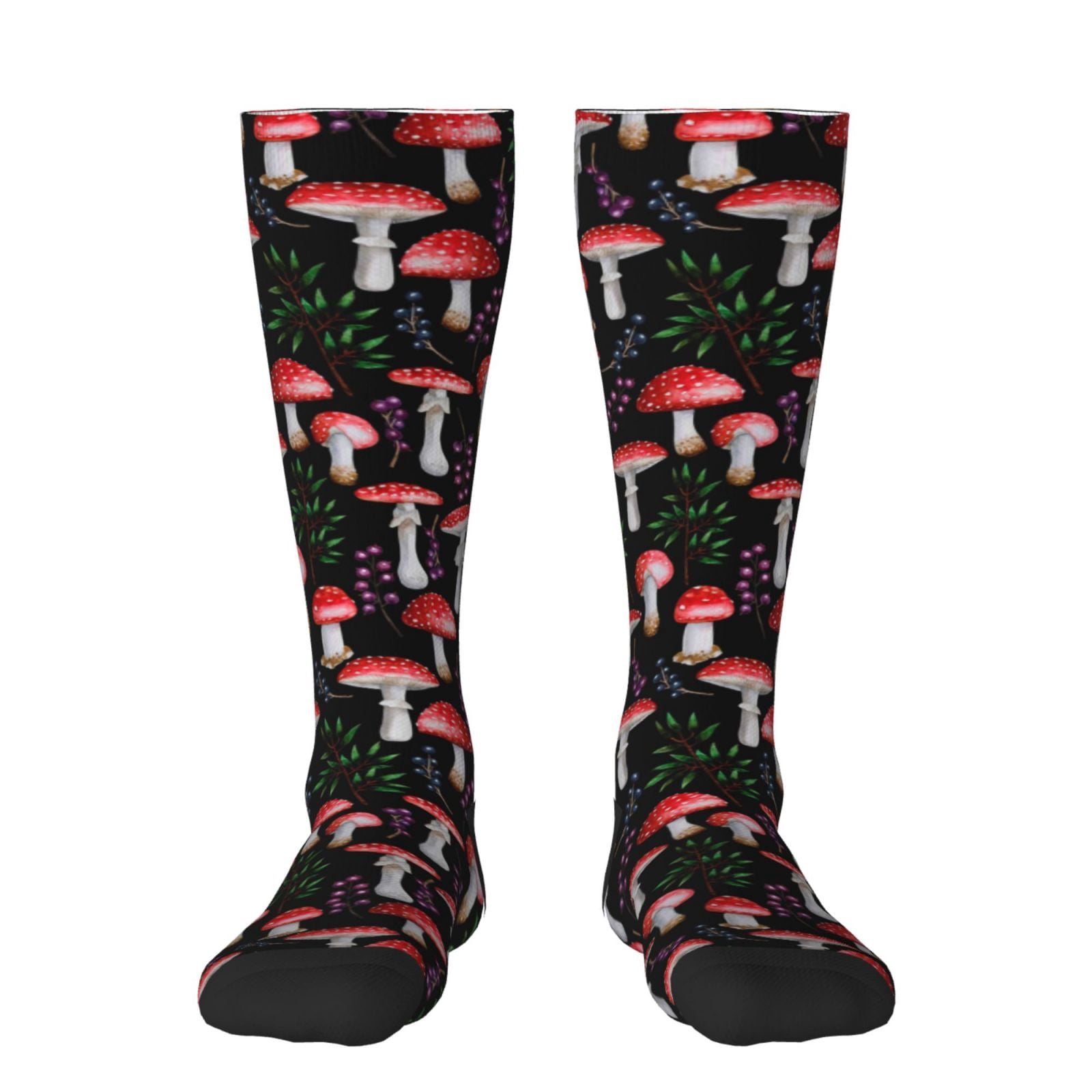 Susaid Red Mushrooms Print Thermal Winter Socks for Men and Women, Warm ...