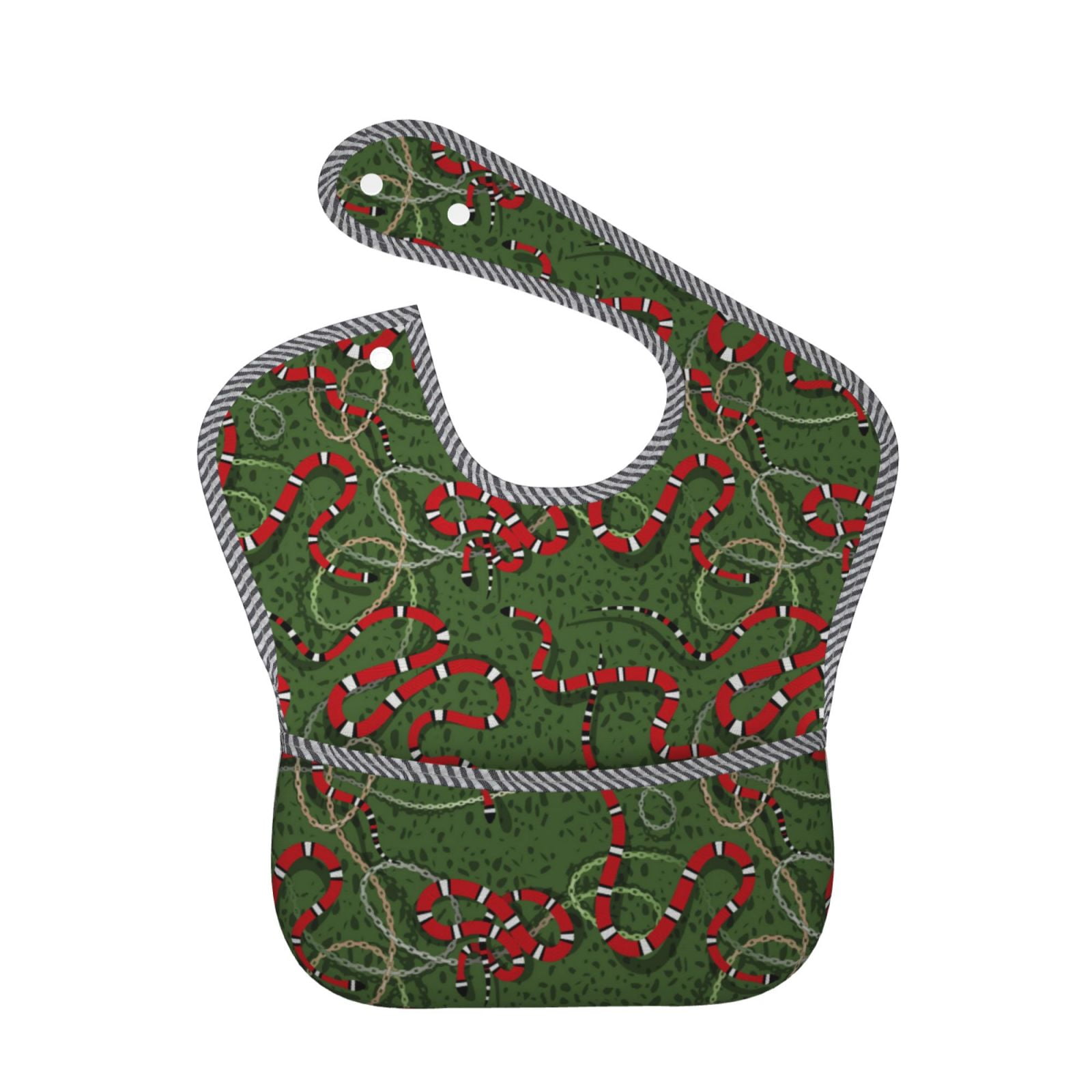 Susaid Red Snake Print Bibs for Babies Toddlers Adjustable Waterproof ...