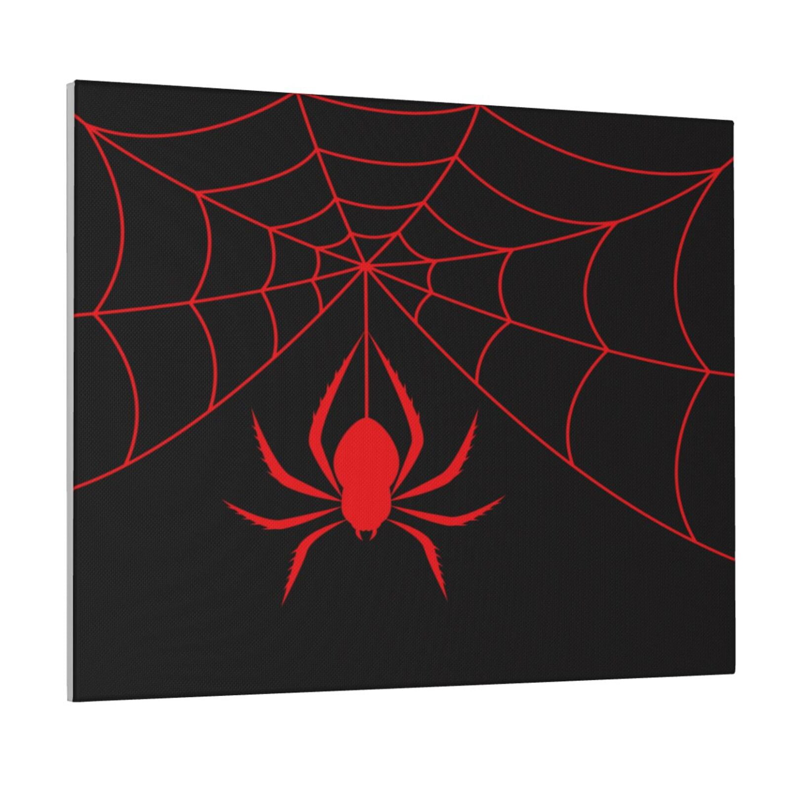 Susaid Red Spider Pattern Canvas Wall Decor Poster Framed Artwork ...