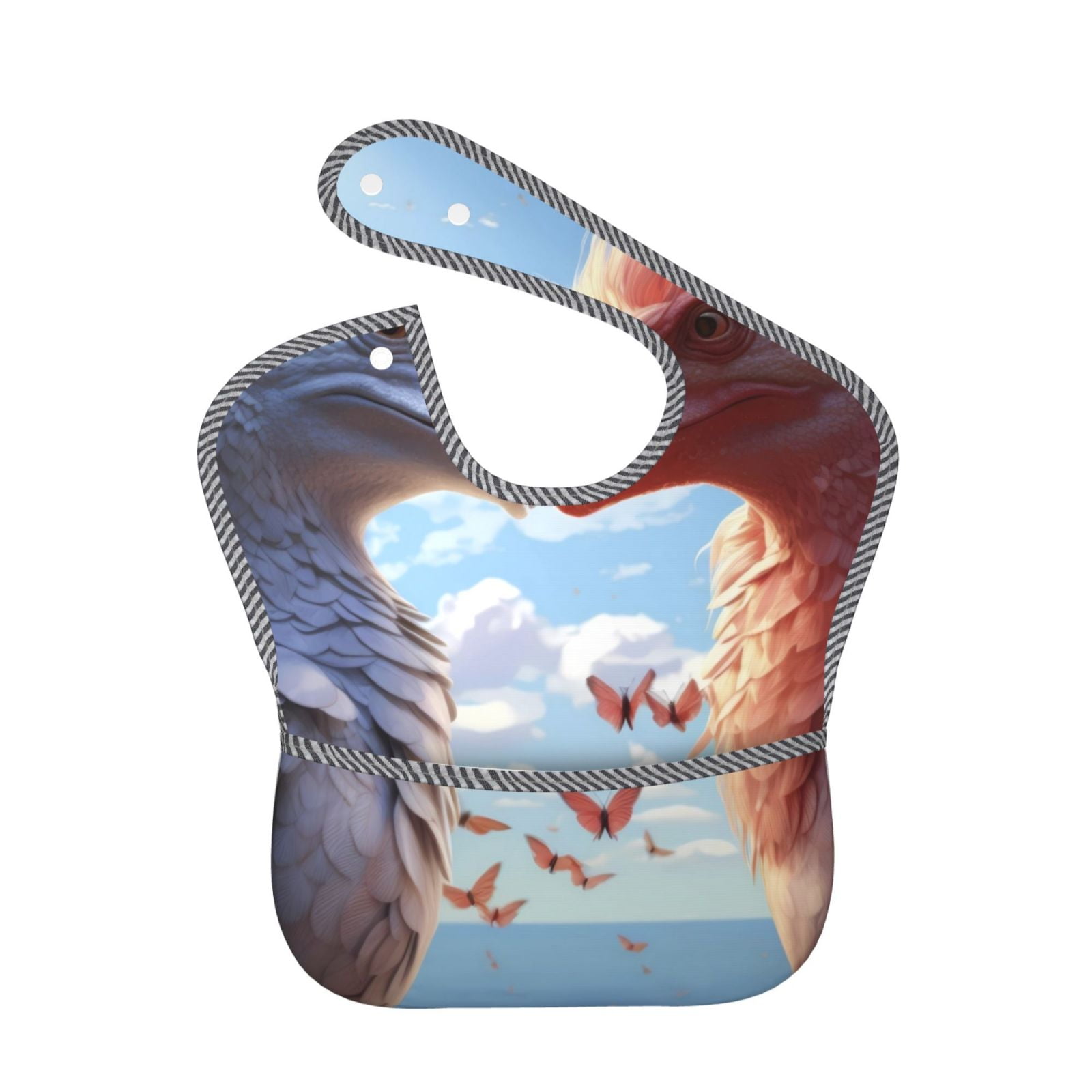 Susaid Red And White Bird Couple Print Bibs for Babies Toddlers ...