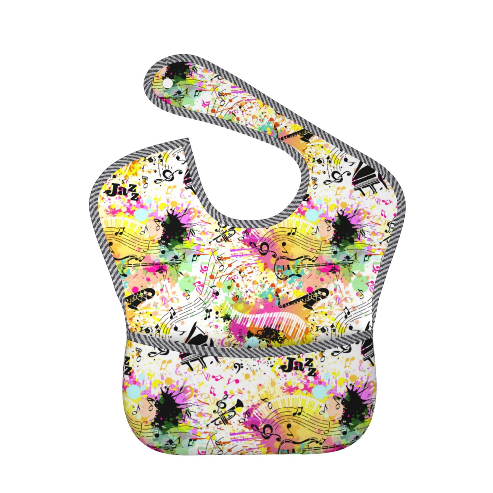 Susaid Retro Musical Print Bibs for Babies Toddlers Adjustable ...