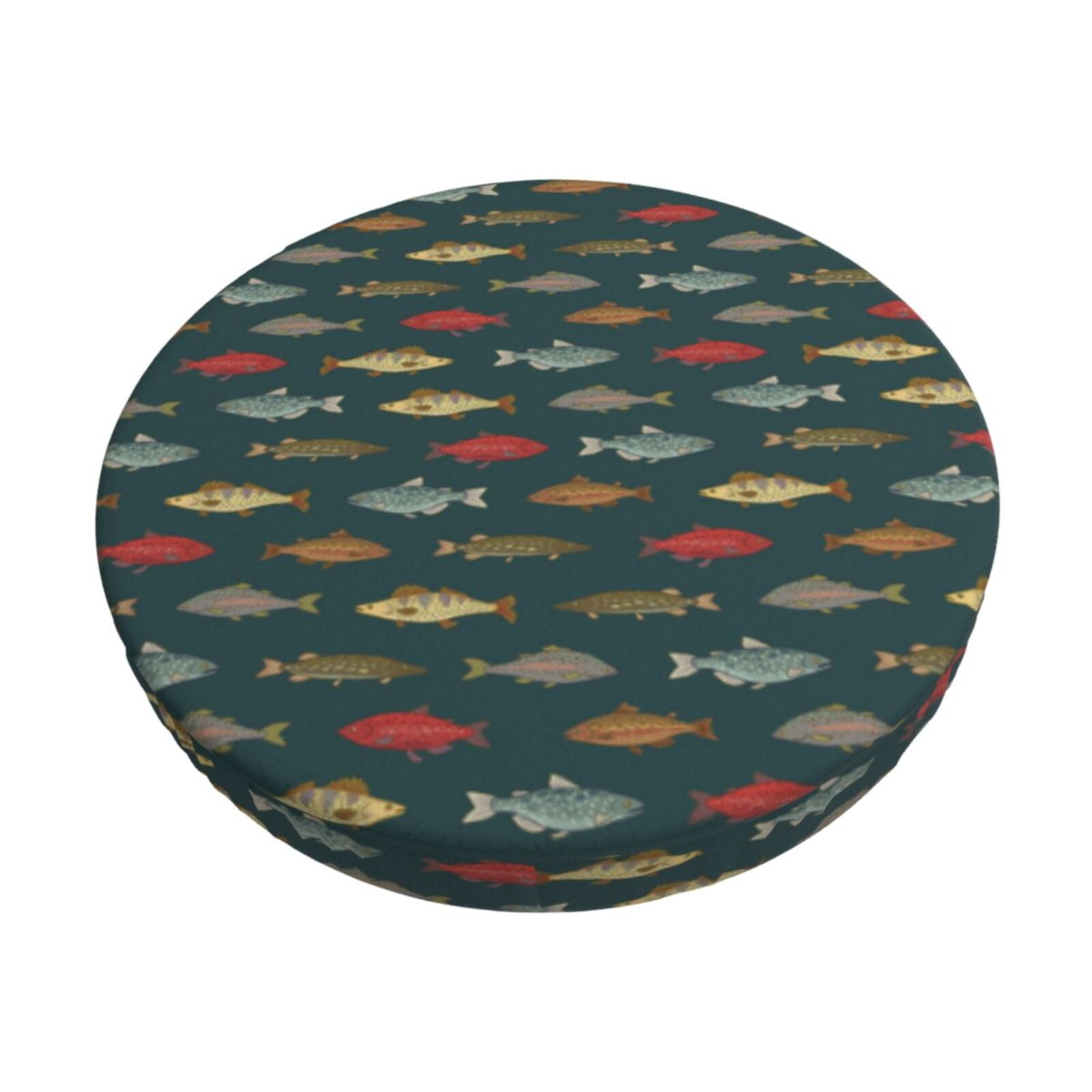 Susaid River Freshwater Fish Print Elastic Bar Stool Cover Personalized ...