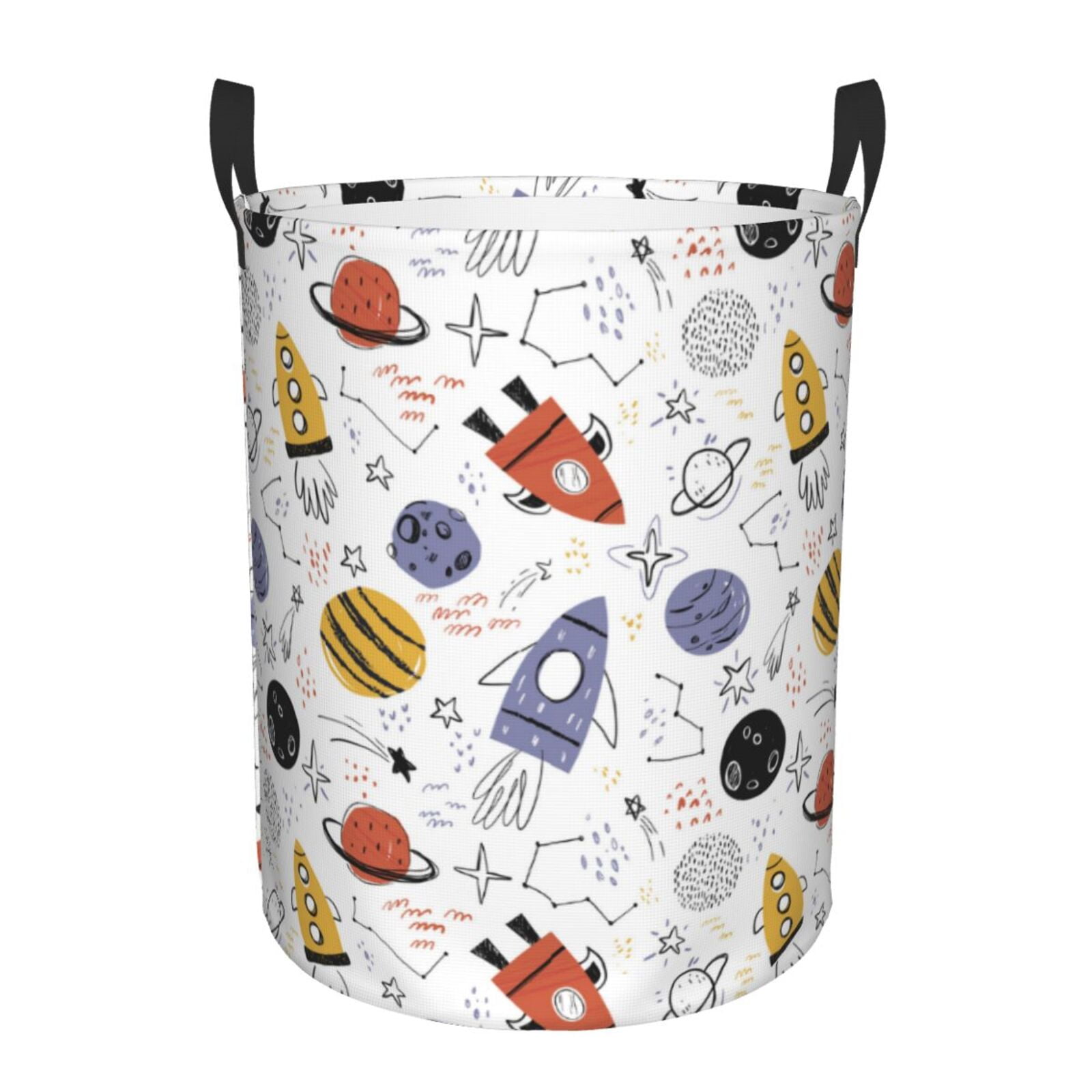 Susaid Rocket Planets Print Waterproof Oxford Cloth Storage Circular ...