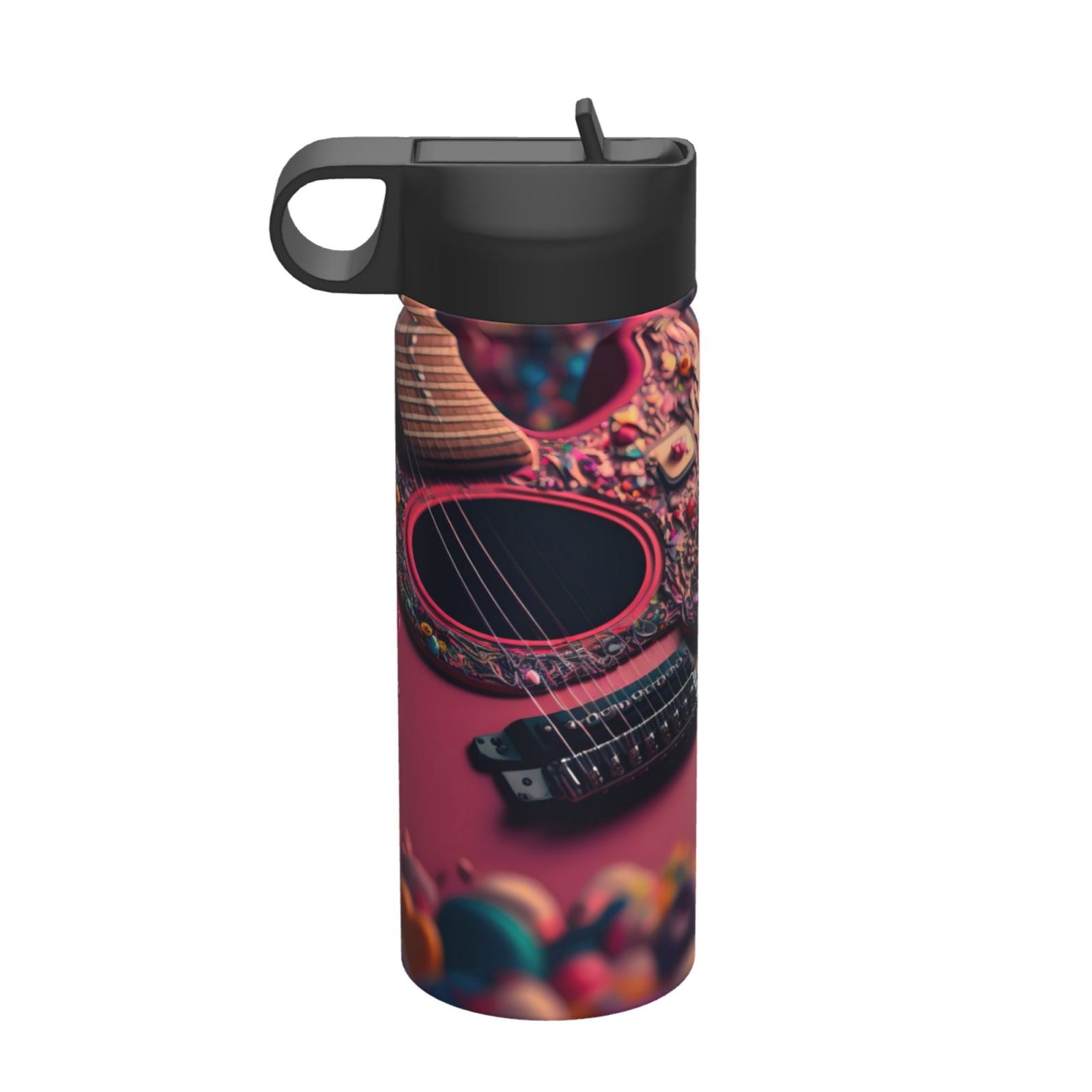 Susaid Romantic Heart Guitar Print 18oz Sports Insulated Kettle ...