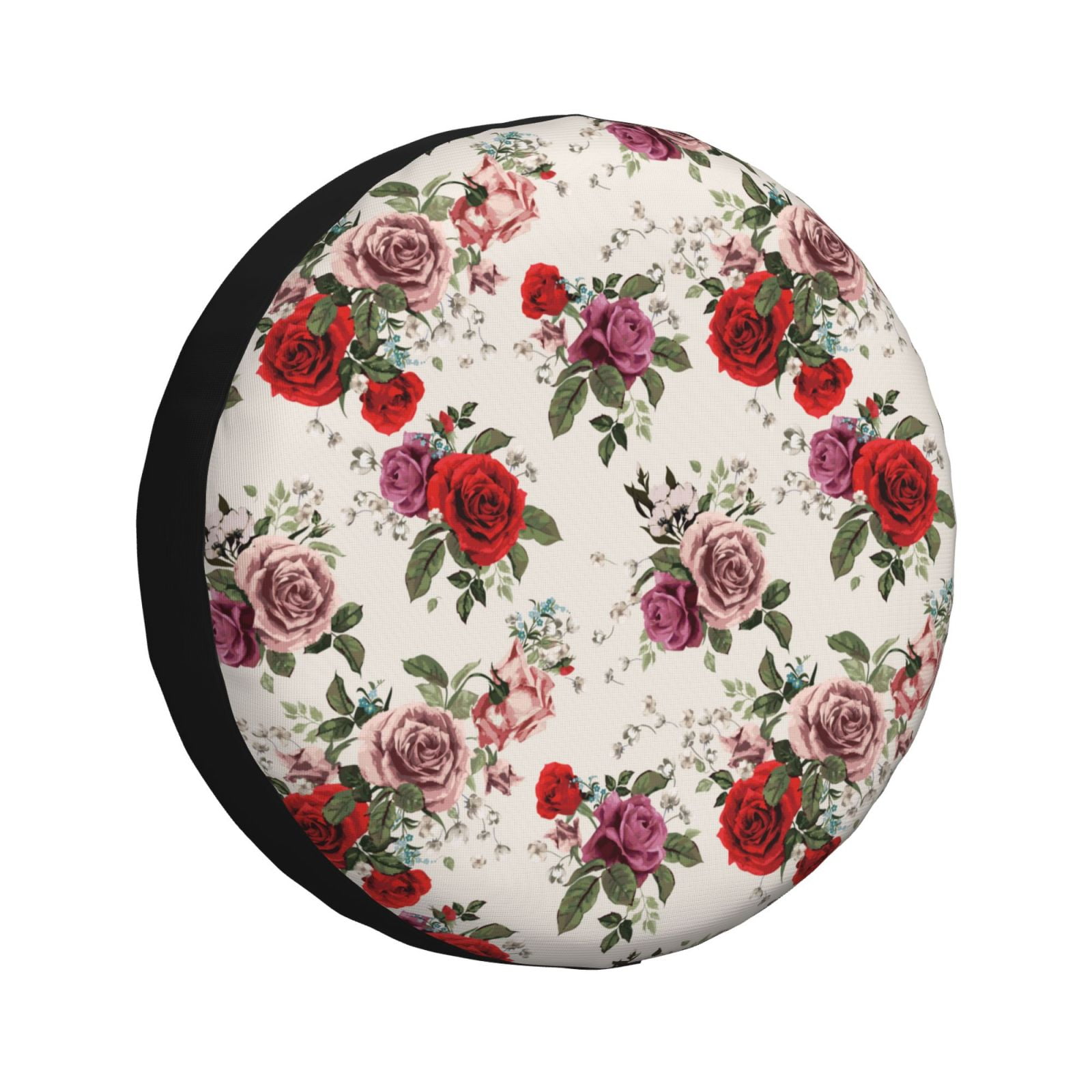 Susaid Rose Flowers Print Water Proof Spare Tire Cover Wheel Tire Dust ...