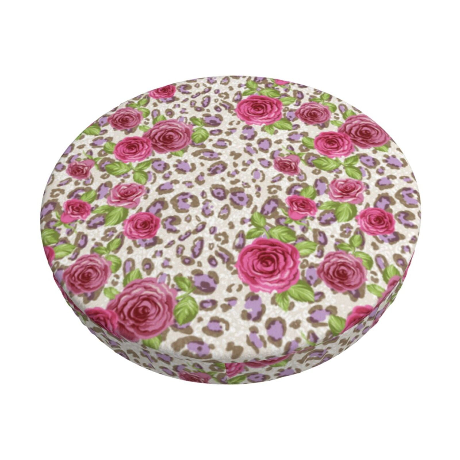 Susaid Rose Mix Leopard 4 Print Elastic Bar Stool Cover Personalized ...