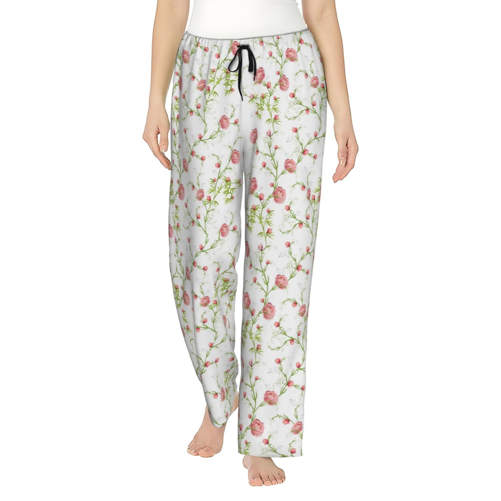 Susaid Roses Flowers Print Women Relaxing Pajama Pants Comfy Pj Bottoms ...